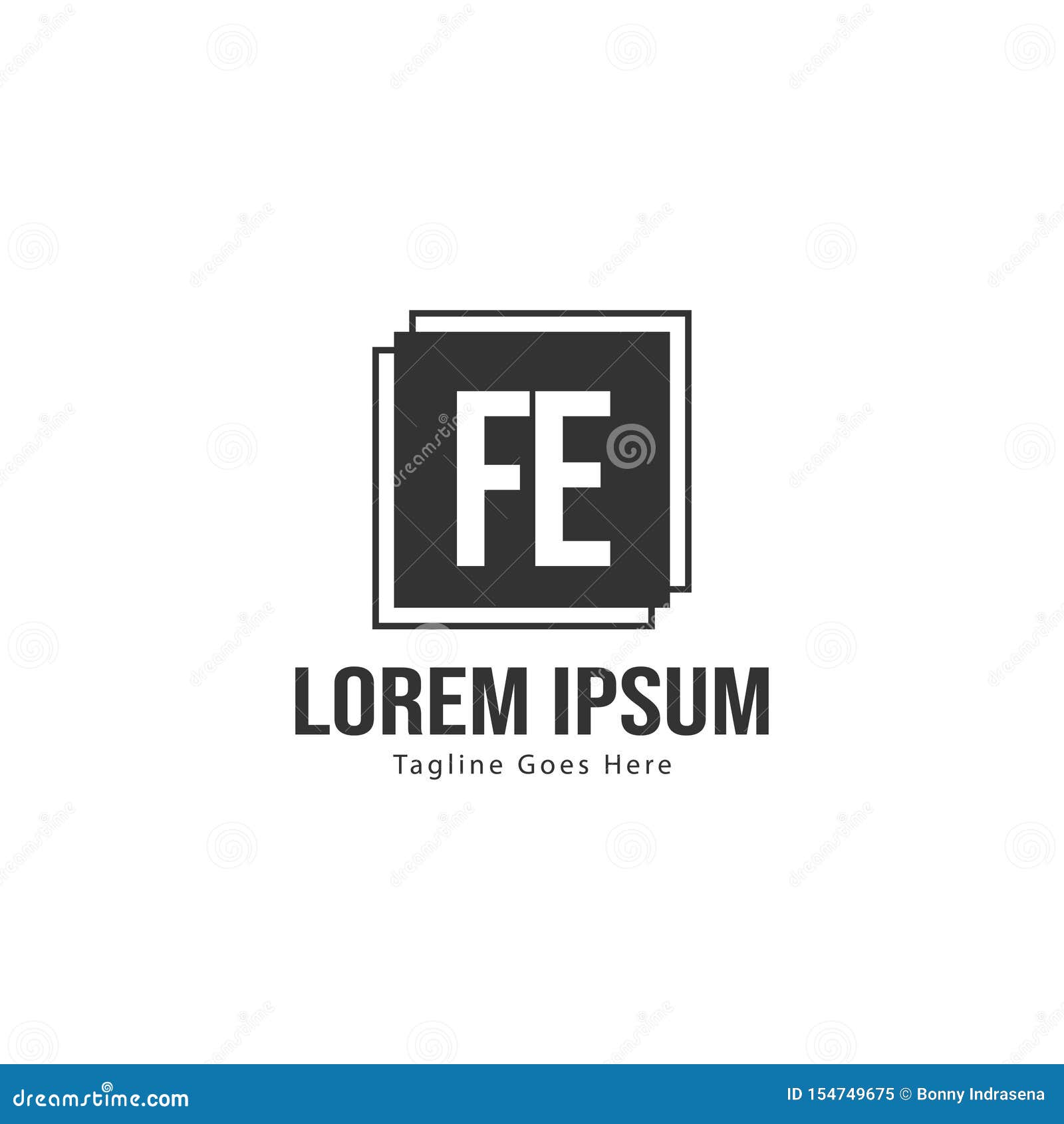 Initial FE Logo Template with Modern Frame. Minimalist FE Letter Logo ...