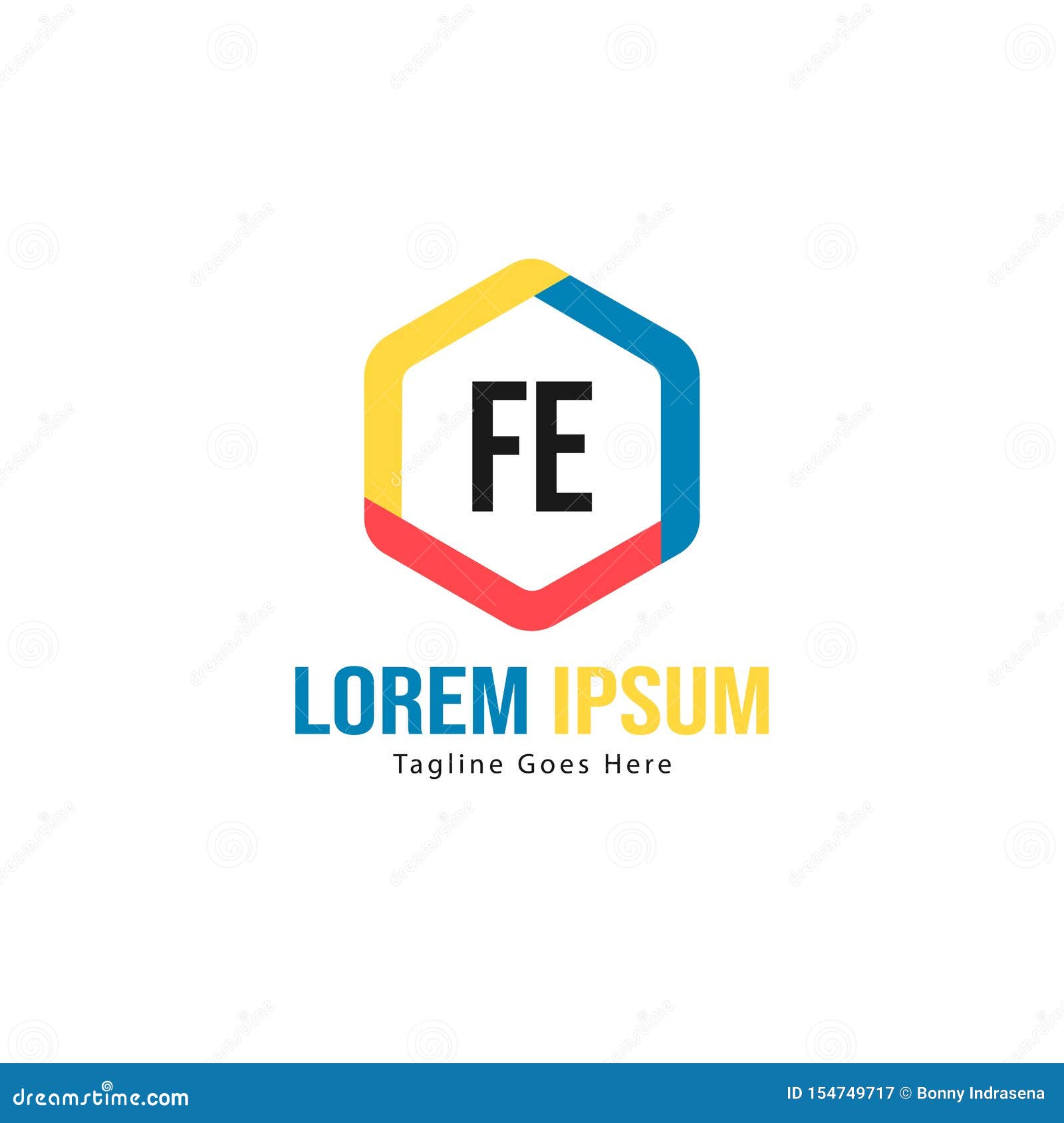 Initial FE Logo Template with Modern Frame. Minimalist FE Letter Logo ...