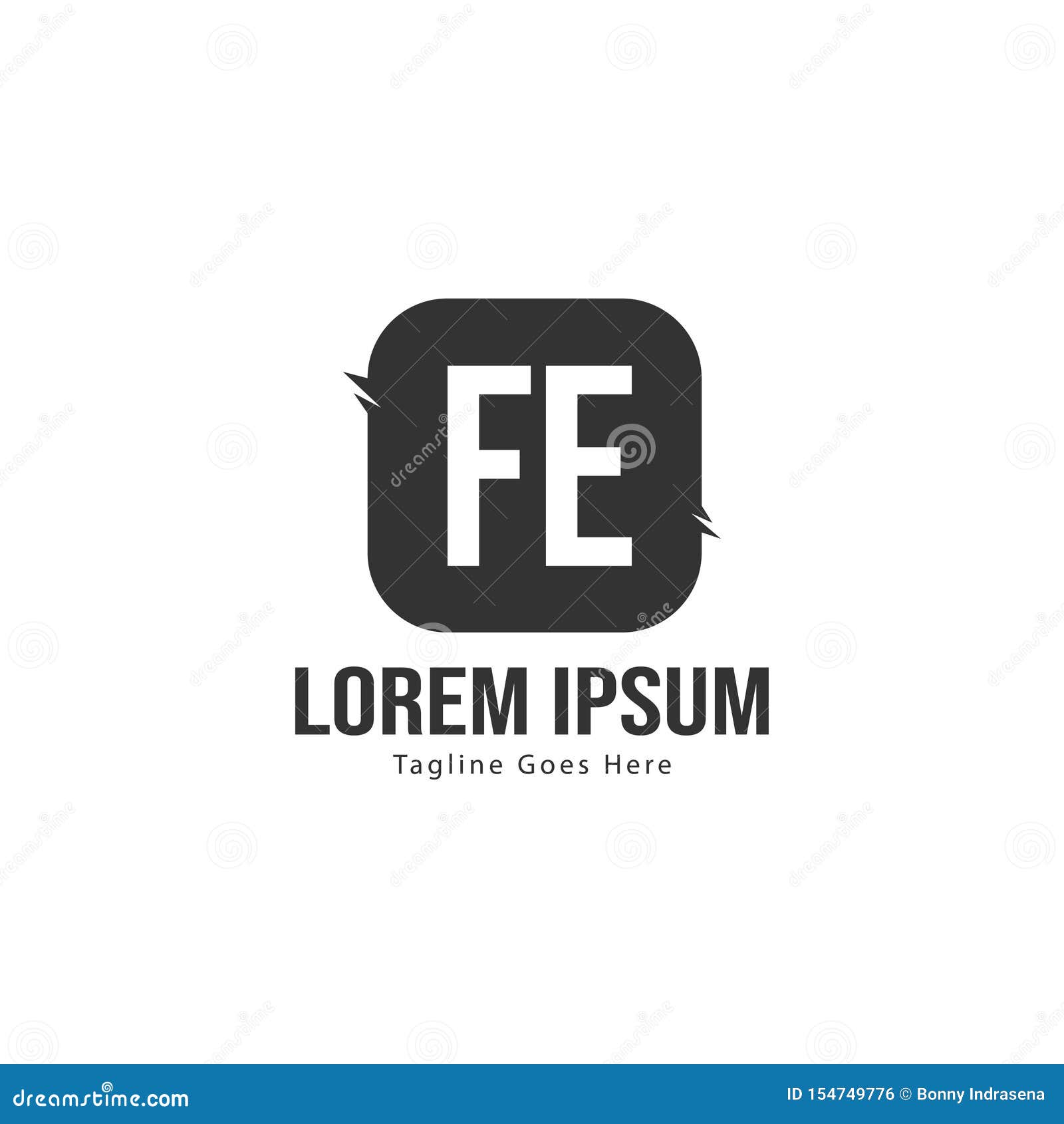 Initial FE Logo Template with Modern Frame. Minimalist FE Letter Logo ...