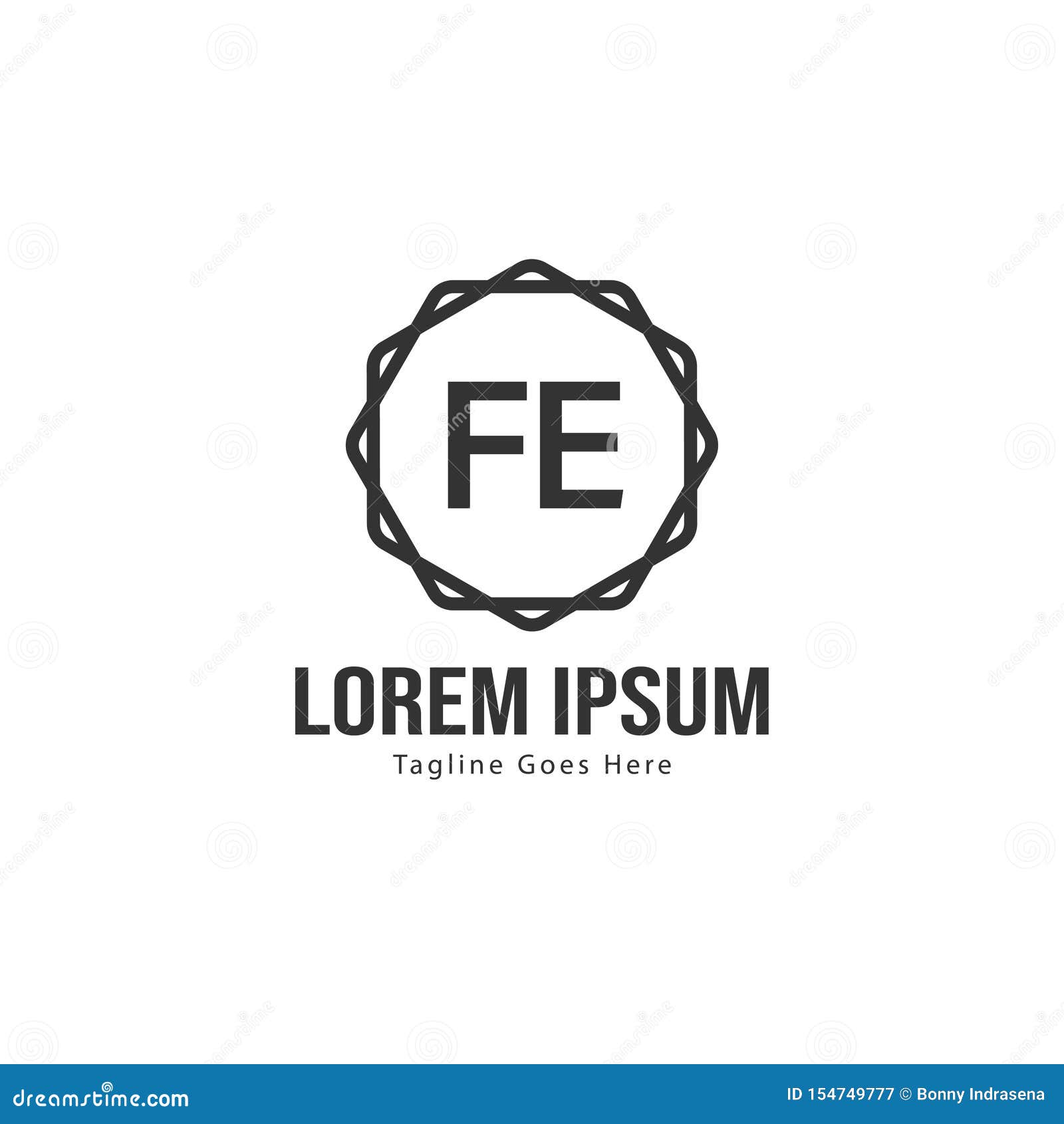 Initial FE Logo Template with Modern Frame. Minimalist FE Letter Logo ...