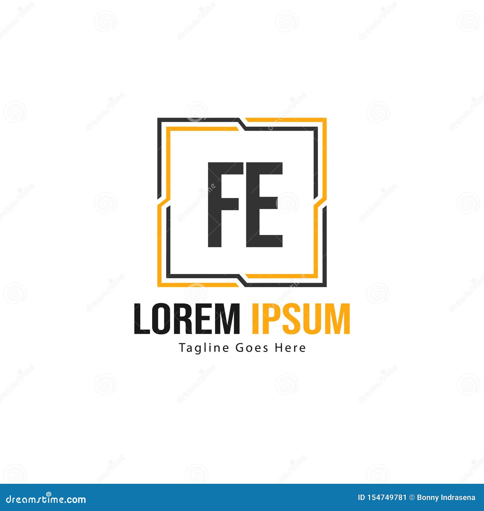 Initial FE Logo Template with Modern Frame. Minimalist FE Letter Logo ...