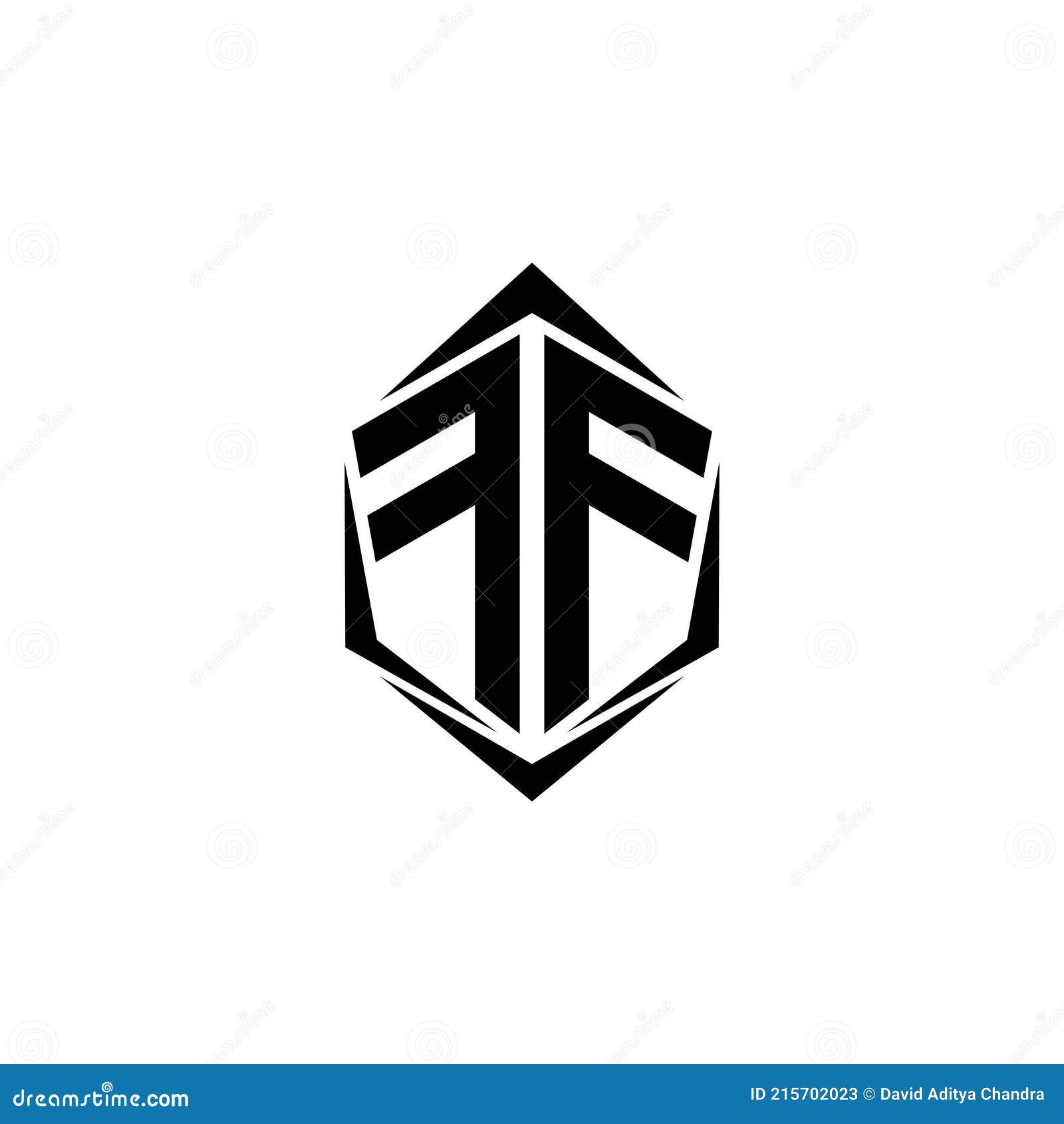 Initial FF Logo Design with Shield Style, Logo Business Branding Stock ...