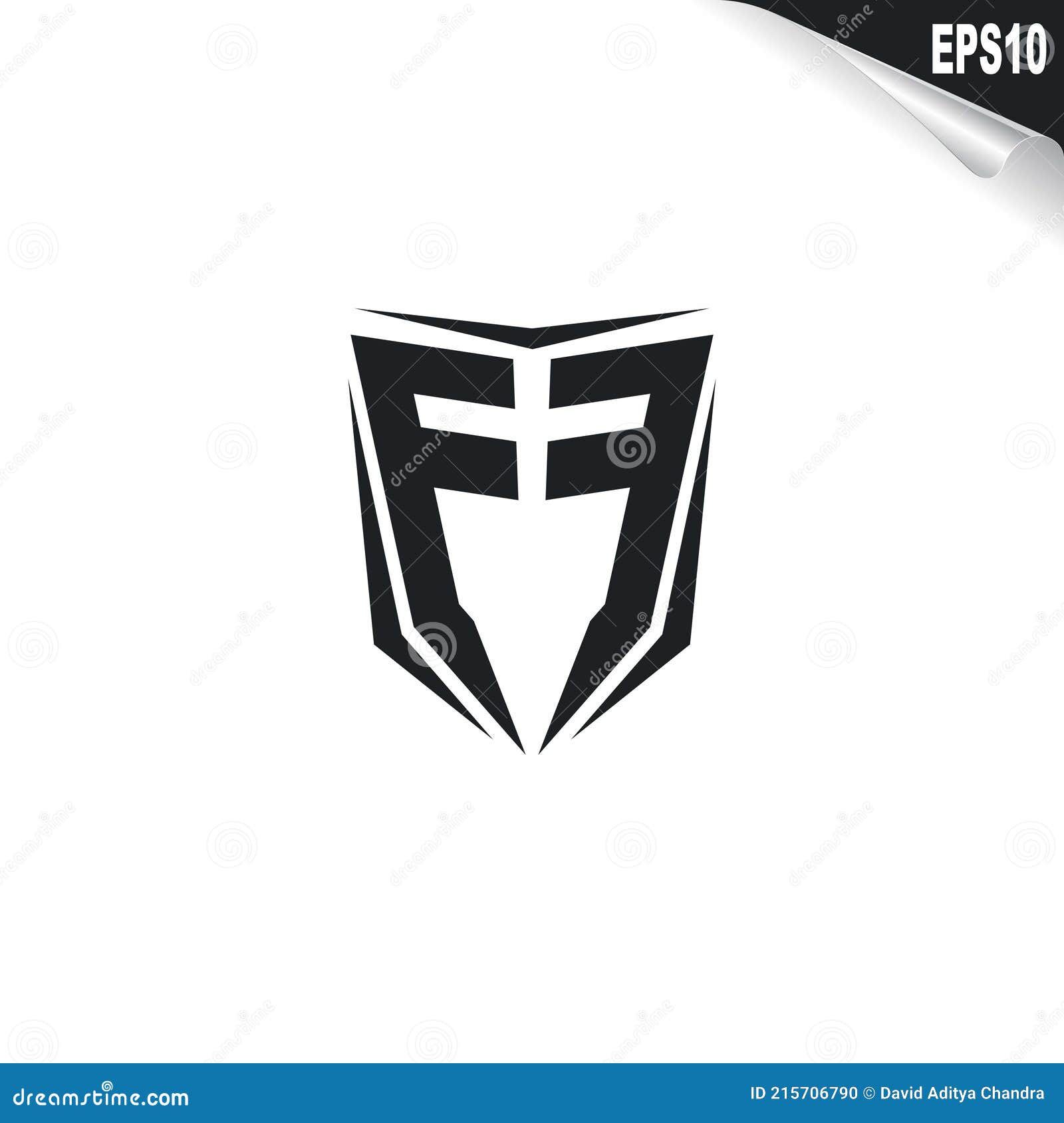 Initial FF Logo Design with Shield Style, Logo Business Branding Stock ...