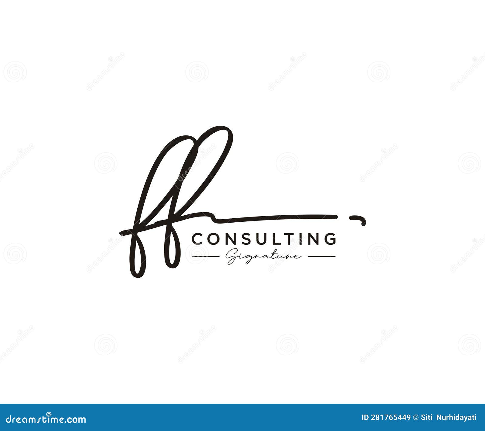 Initial FF Signature Logo Collection Template Vector. Hand Drawn ...