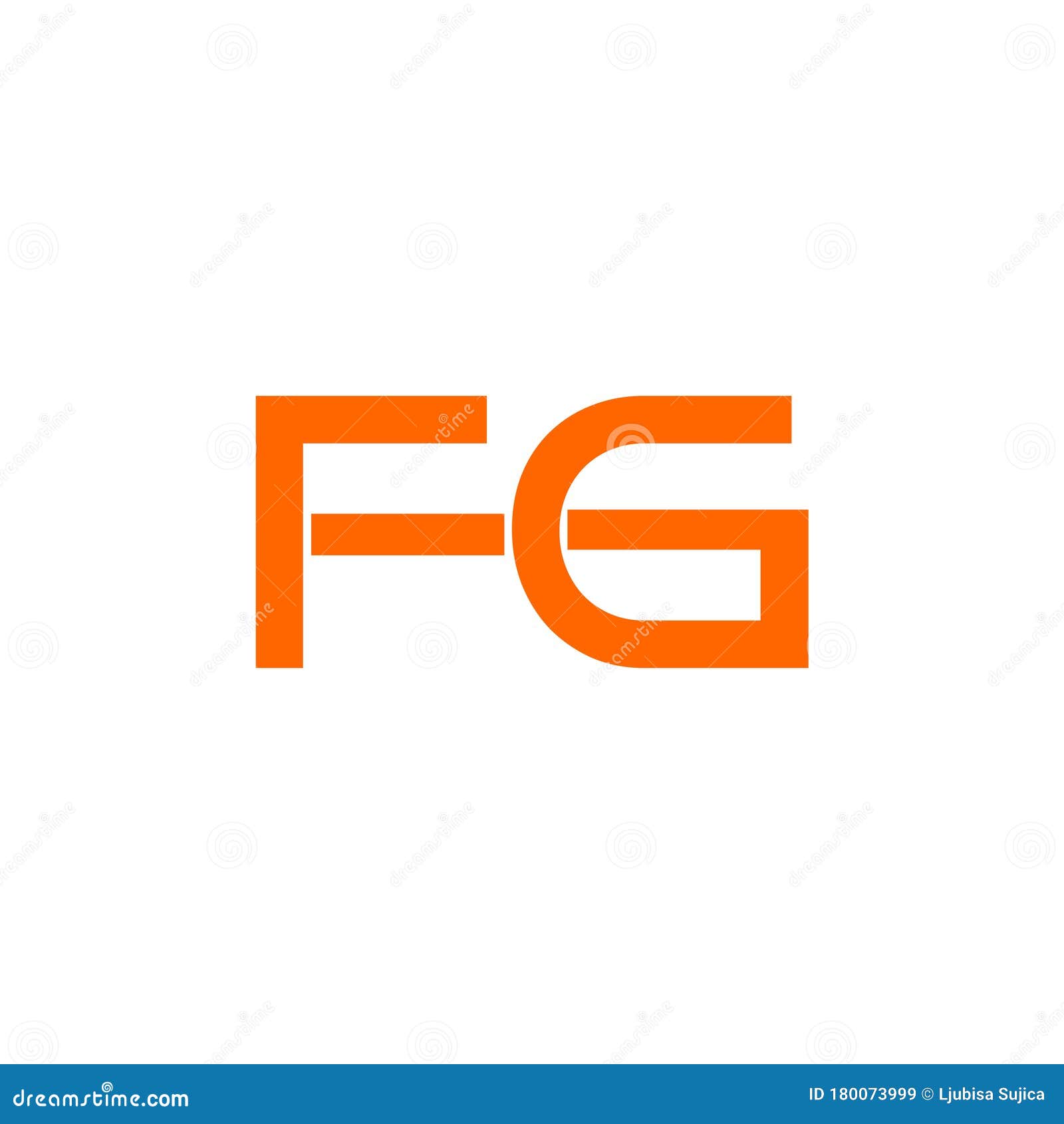 Initial FG Letter Linked Logo Isolated on White Background Stock ...