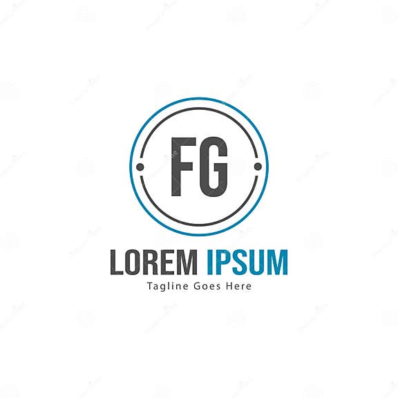 Initial FG Logo Template with Modern Frame. Minimalist FG Letter Logo ...