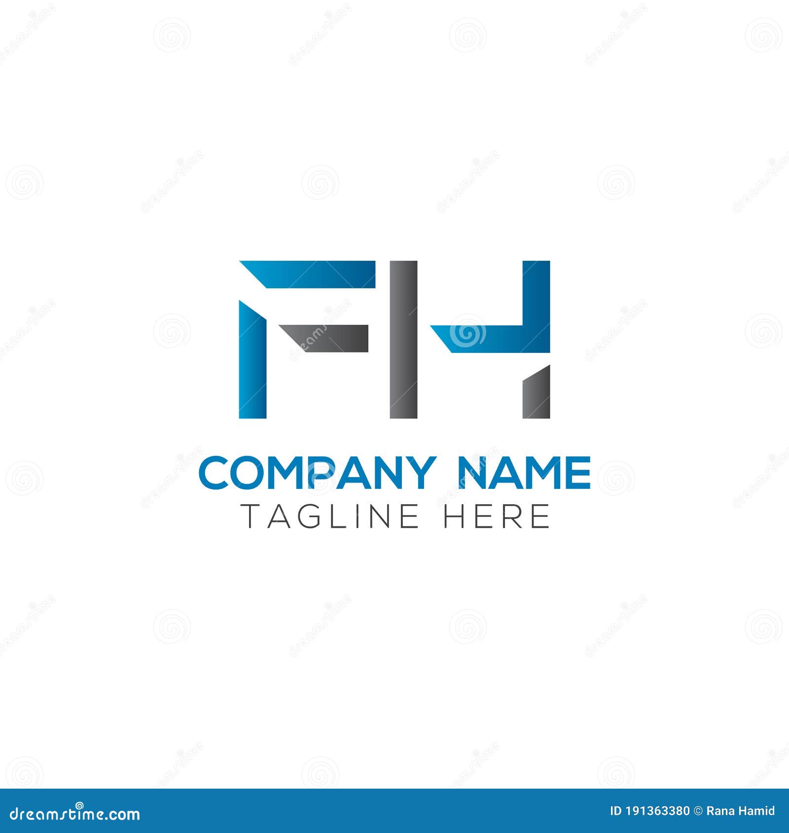 Initial FH Letter Logo with Creative Modern Business Typography Vector ...