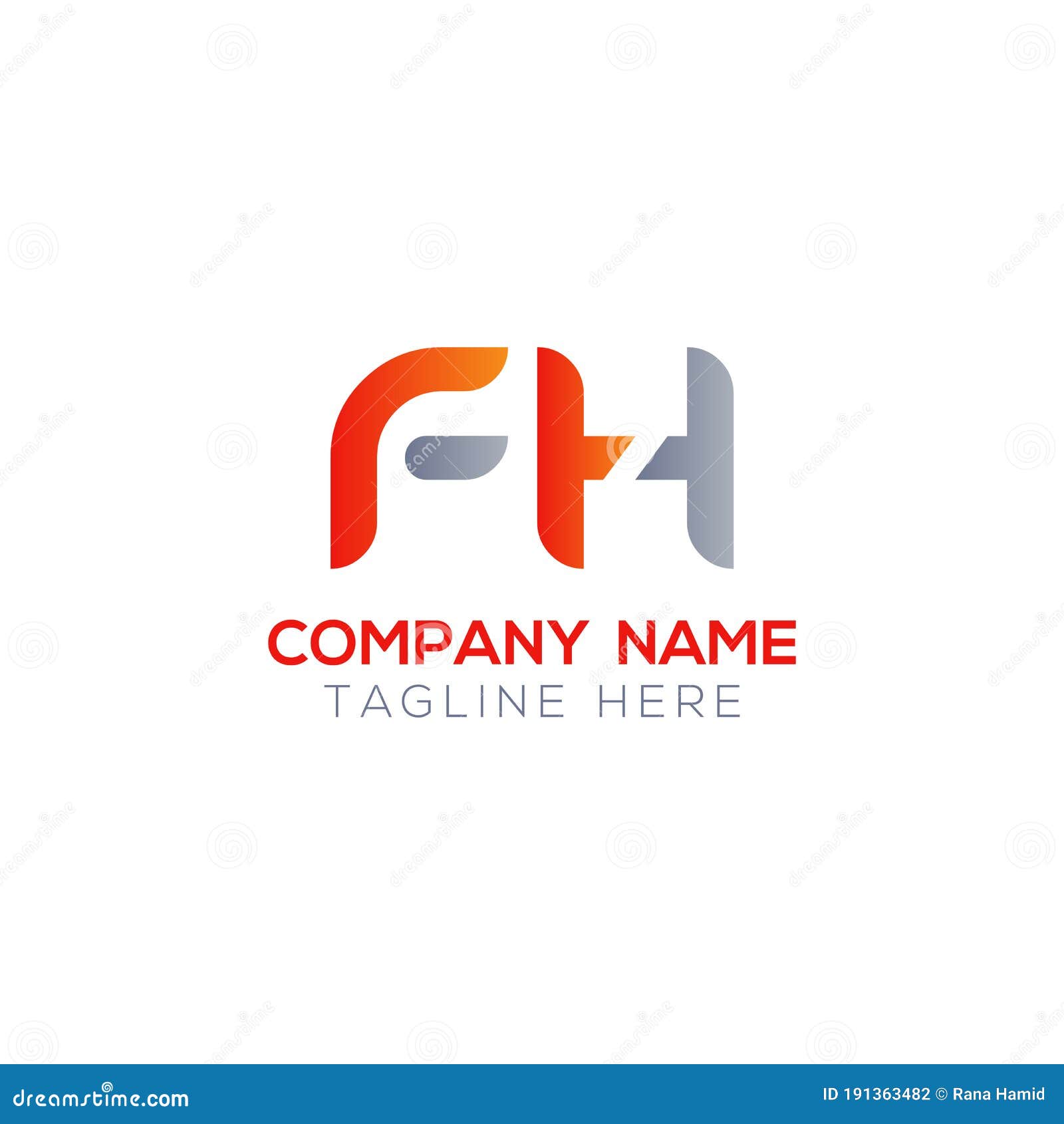 Initial FH Letter Logo with Creative Modern Business Typography Vector ...