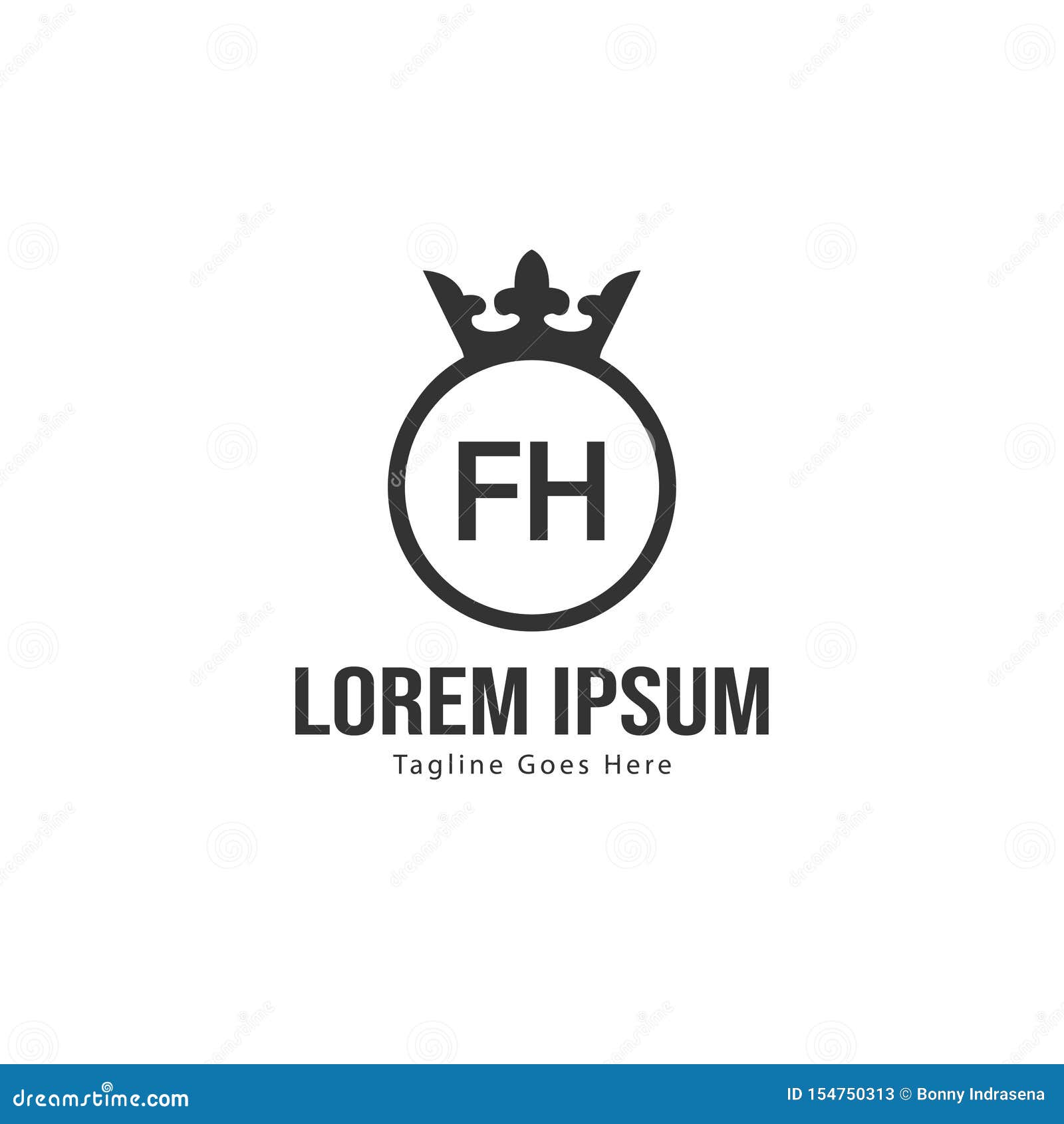 Initial FH Logo Template with Modern Frame. Minimalist FH Letter Logo ...