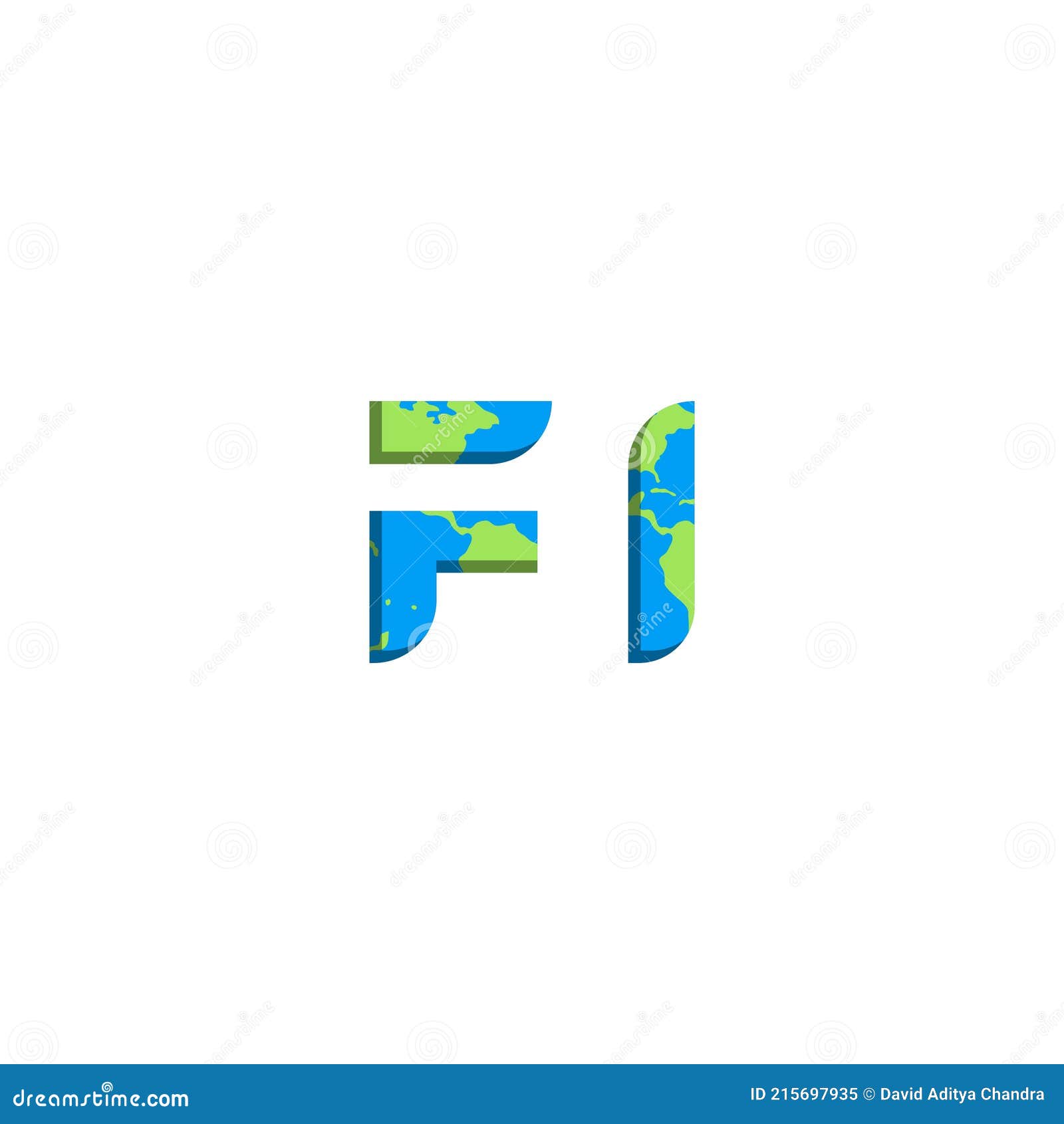 Initial FI Logo Design with World Map Style, Logo Business Branding ...