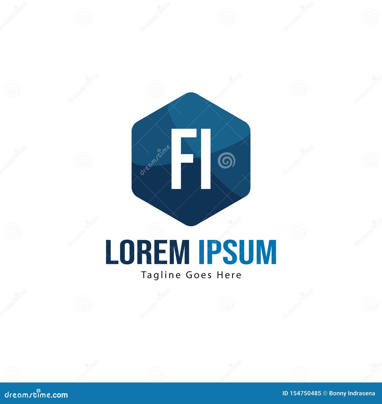 Initial FI Logo Template with Modern Frame. Minimalist FI Letter Logo ...