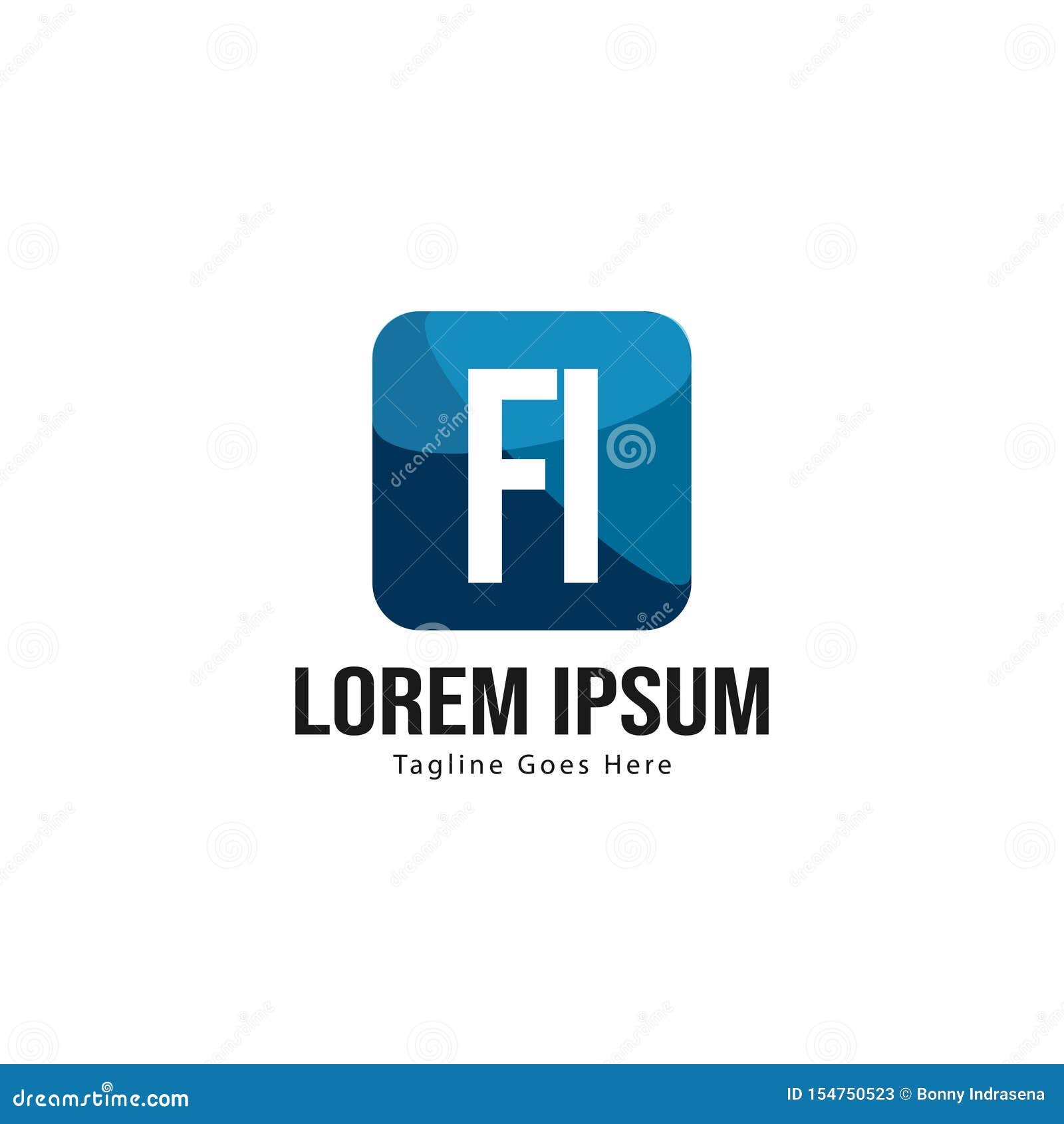 Initial FI Logo Template with Modern Frame. Minimalist FI Letter Logo ...