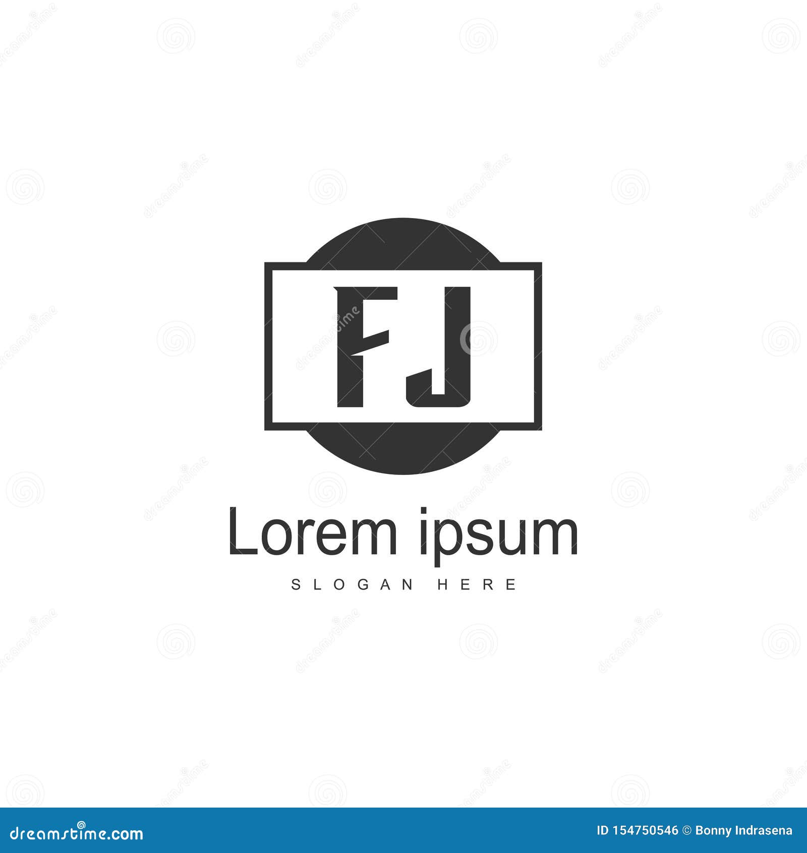 Initial FJ Logo Template with Modern Frame. Minimalist FJ Letter Logo ...
