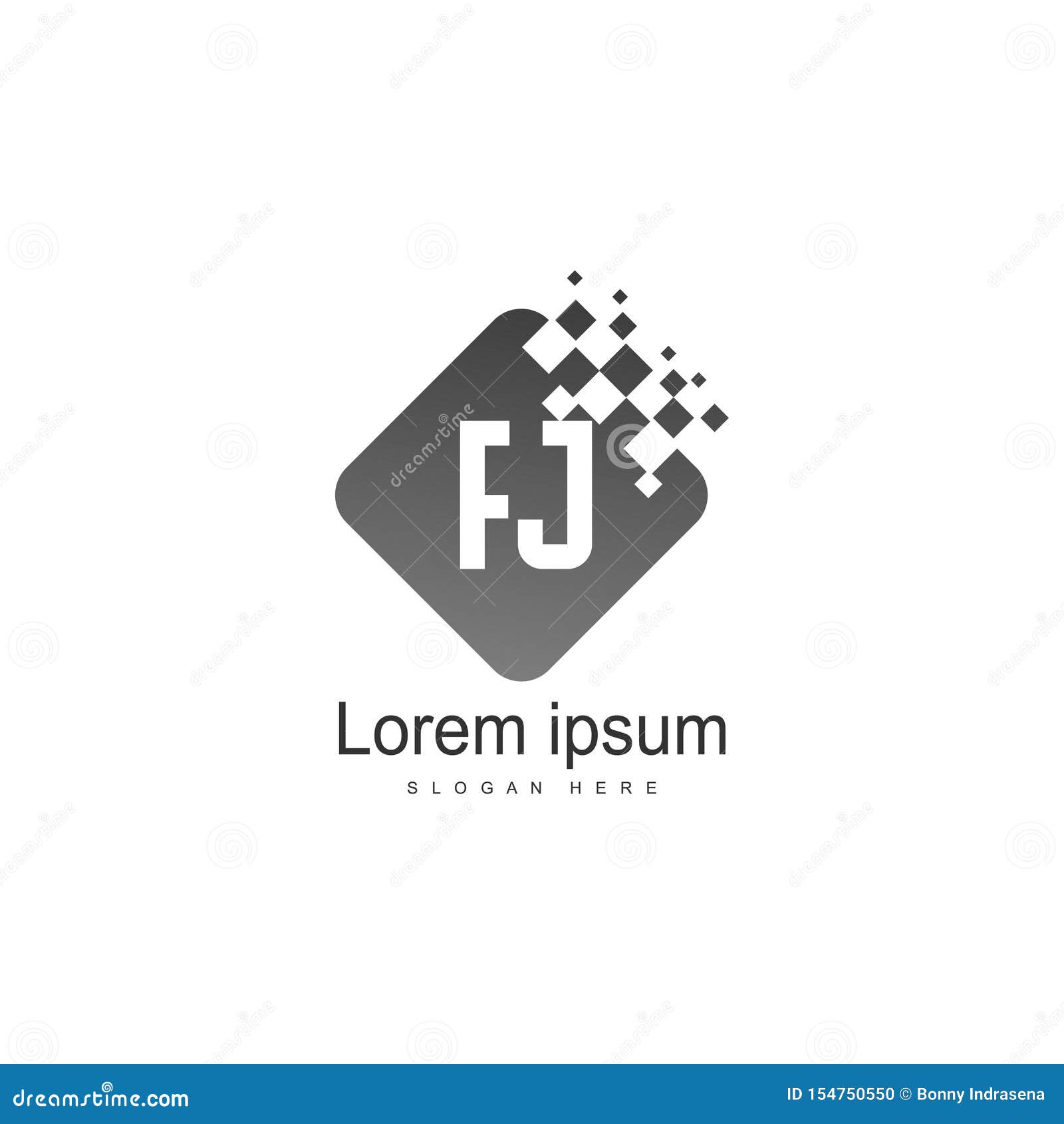 Initial FJ Logo Template with Modern Frame. Minimalist FJ Letter Logo ...