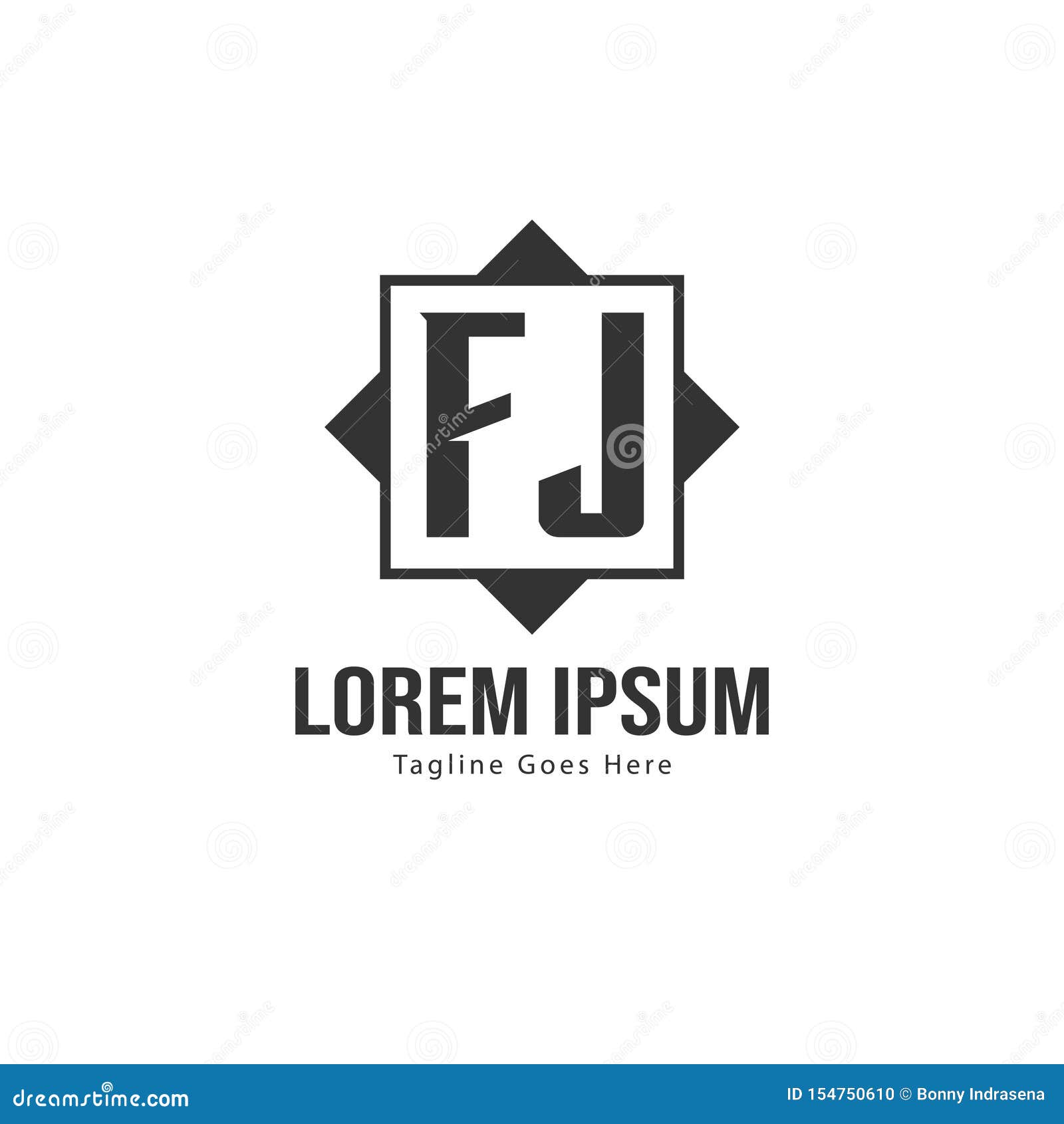 Initial FJ Logo Template with Modern Frame. Minimalist FJ Letter Logo ...