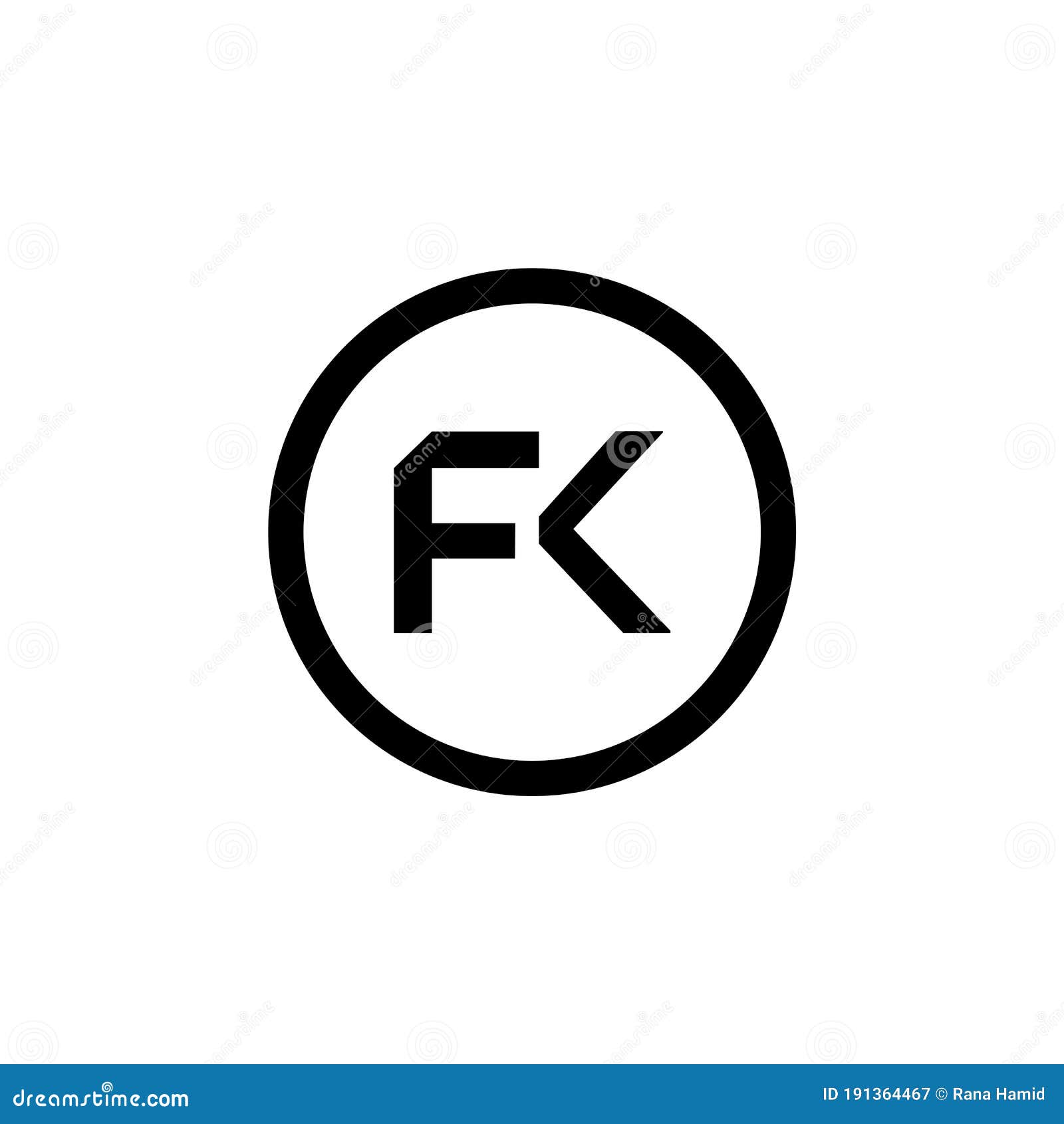 Initial FK Letter Logo with Creative Modern Business Typography Vector ...