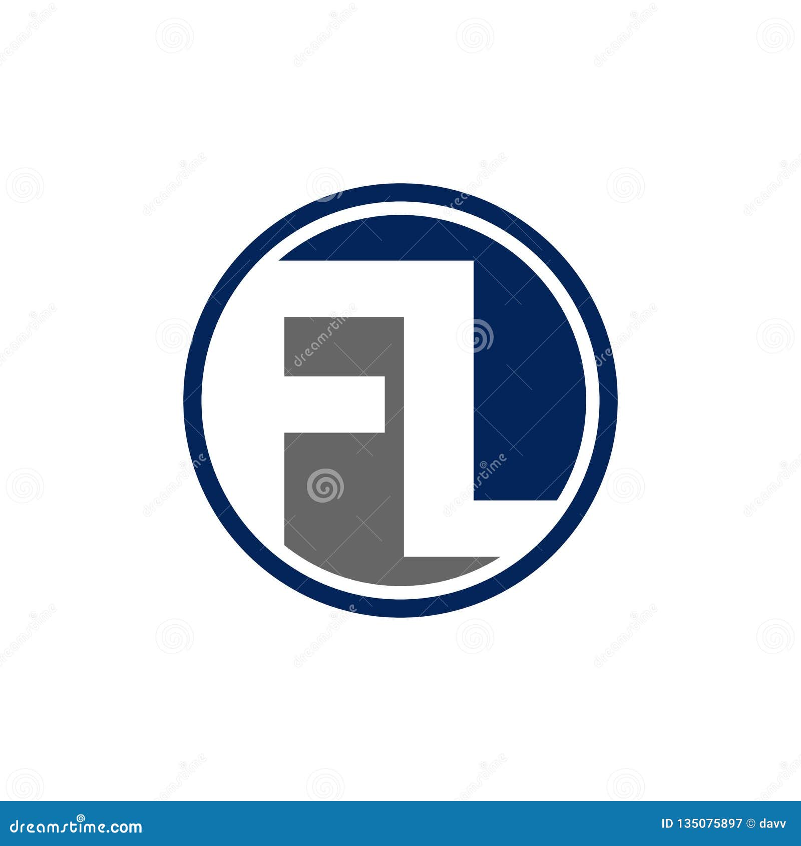 Initial FL Letter Logo Design Isolated on White Background Stock ...
