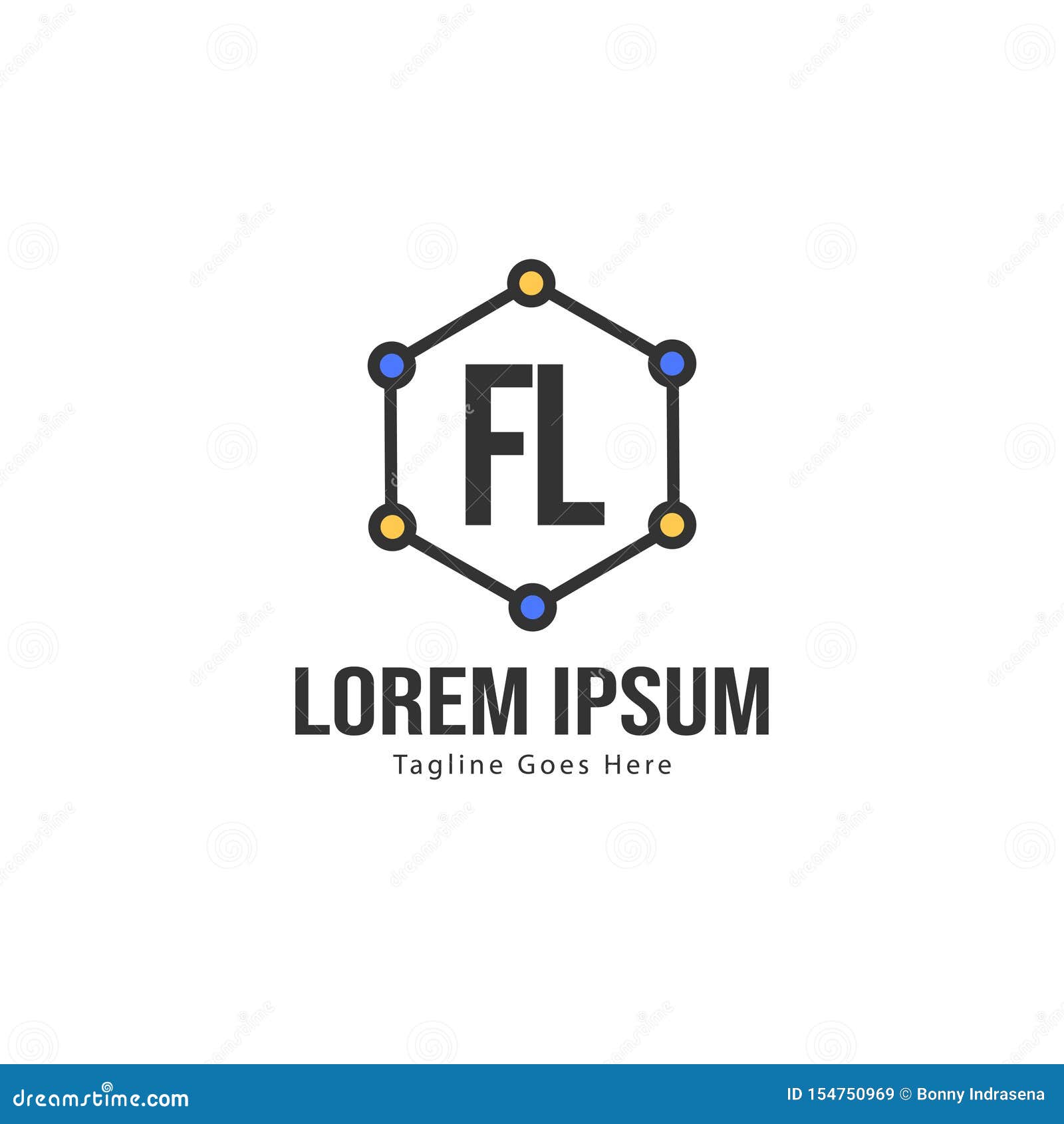 Initial FL Logo Template with Modern Frame. Minimalist FL Letter Logo ...
