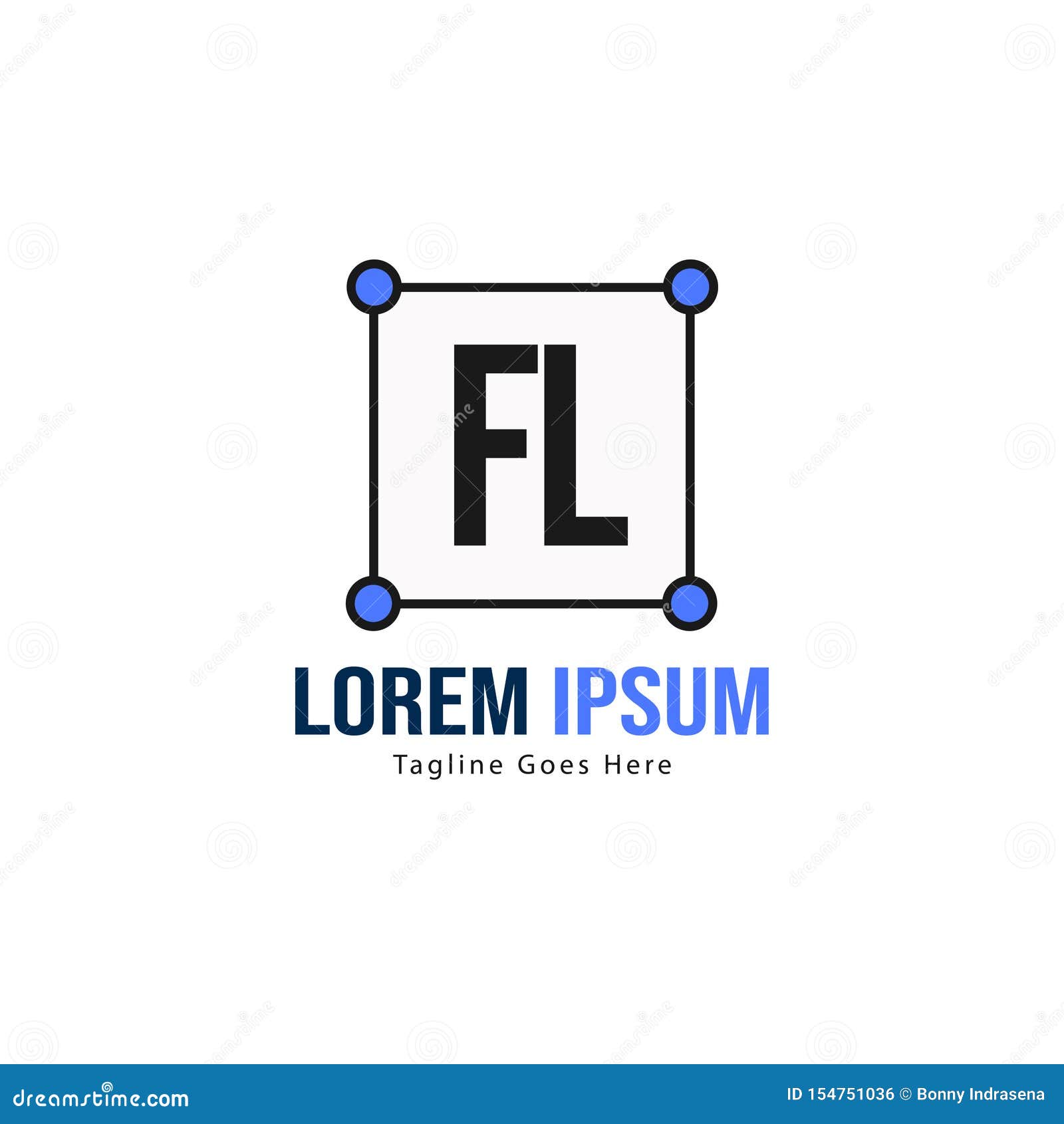 Initial FL Logo Template with Modern Frame. Minimalist FL Letter Logo ...