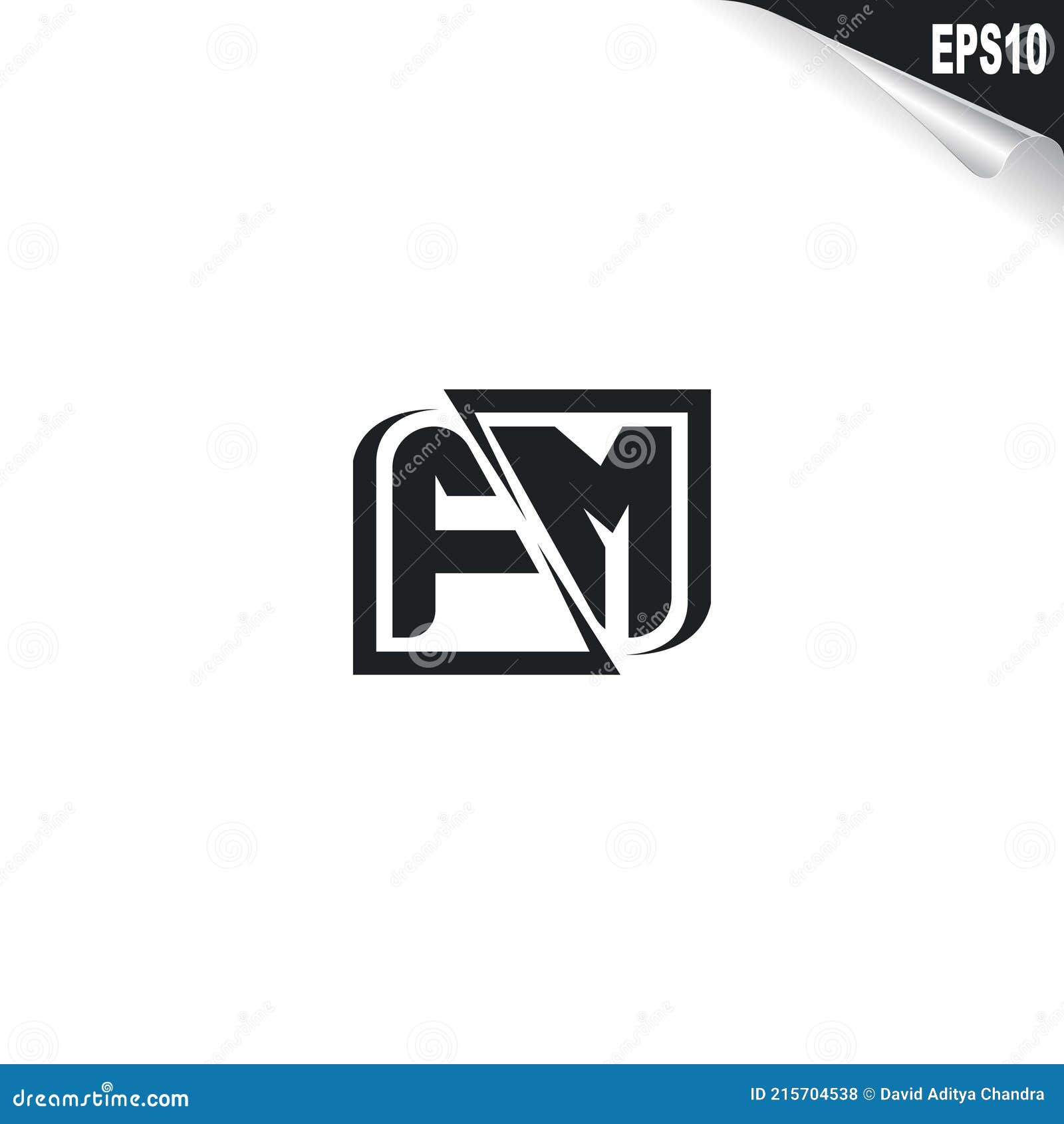 Initial FM Logo Design with Shape Style, Logo Business Branding Stock ...