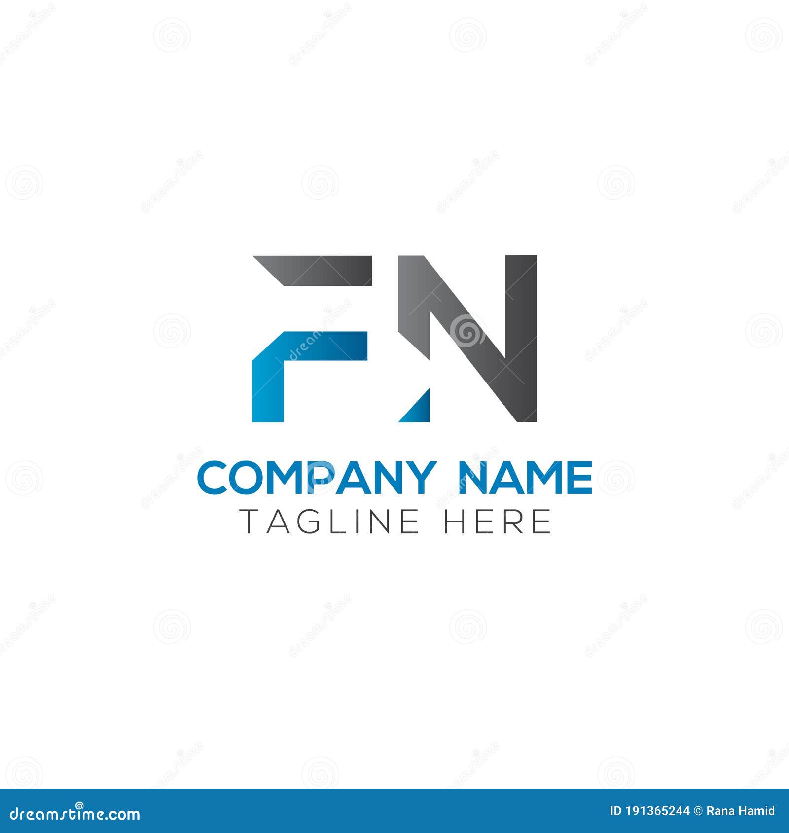 Initial FN Letter Logo with Creative Modern Business Typography Vector ...