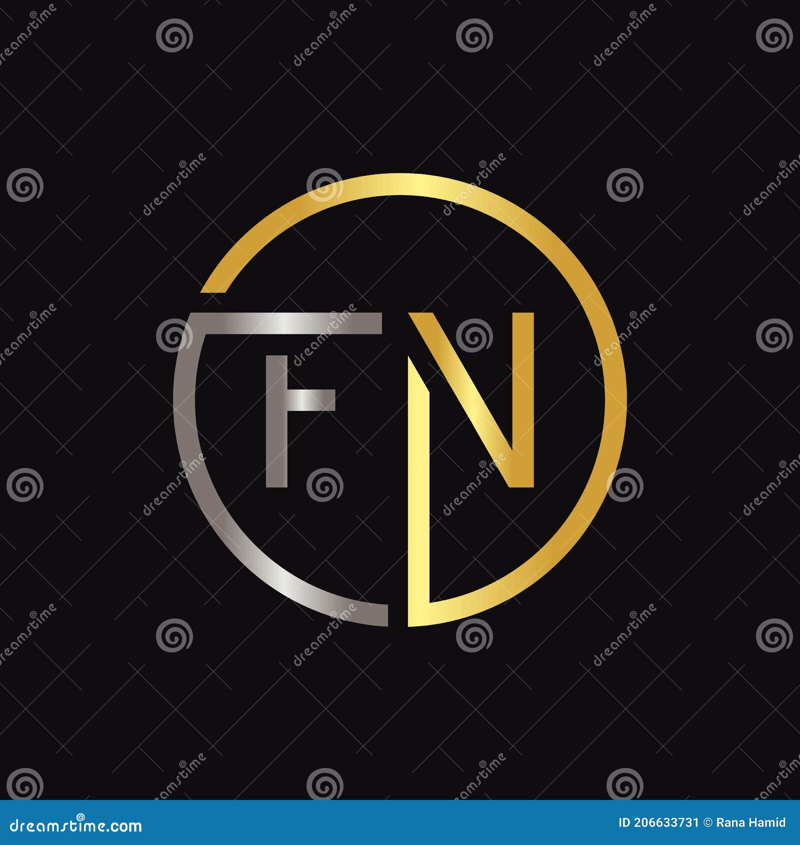 Initial FN Letter Logo Creative Typography Vector Template. Creative ...