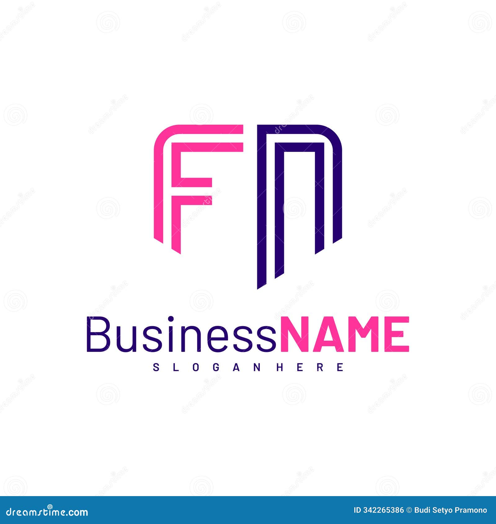 Initial FN Logo Design Vector Illustration, Creative Letter FN Logo ...