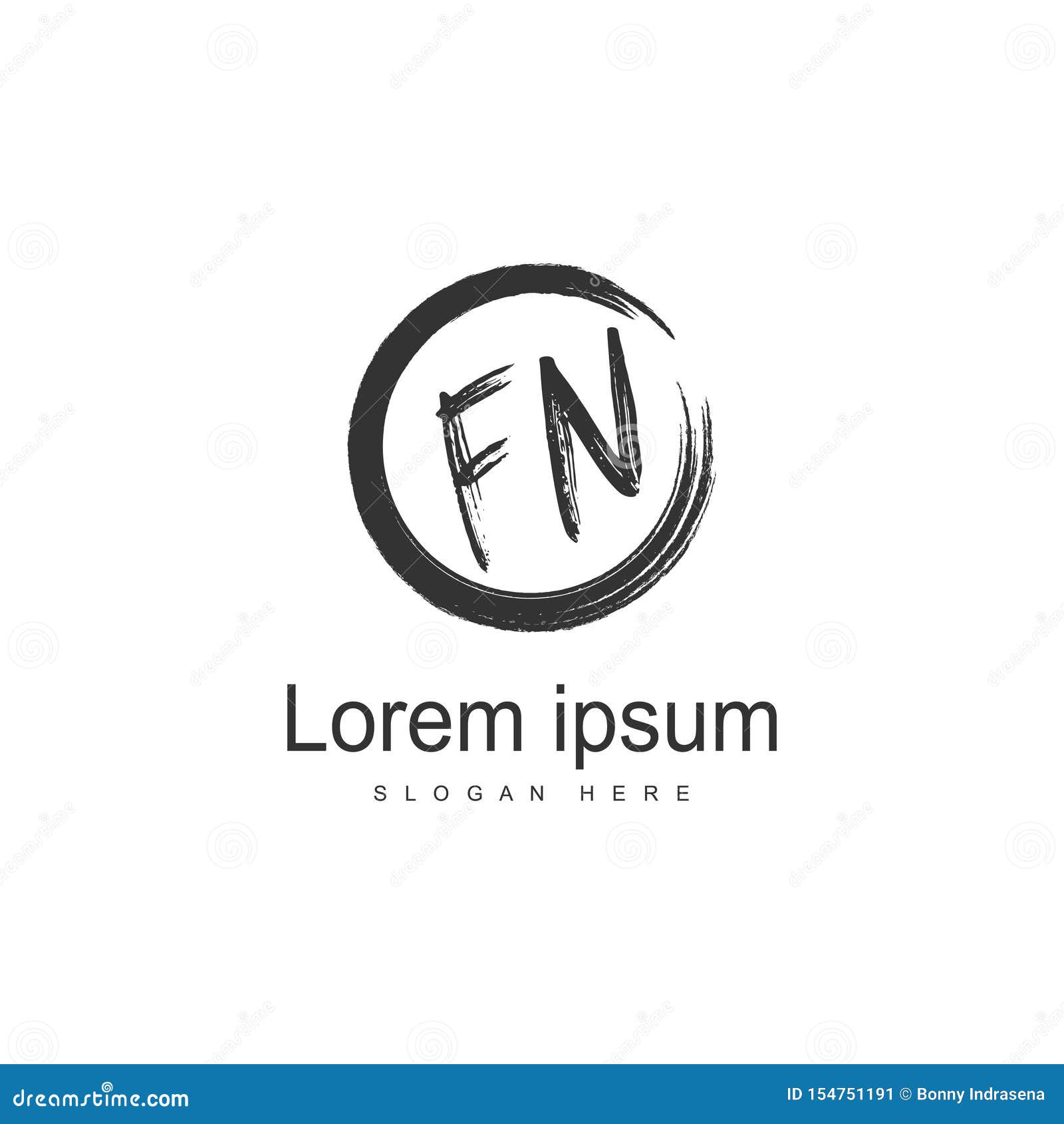 Initial FN Logo Template with Modern Frame. Minimalist FN Letter Logo ...