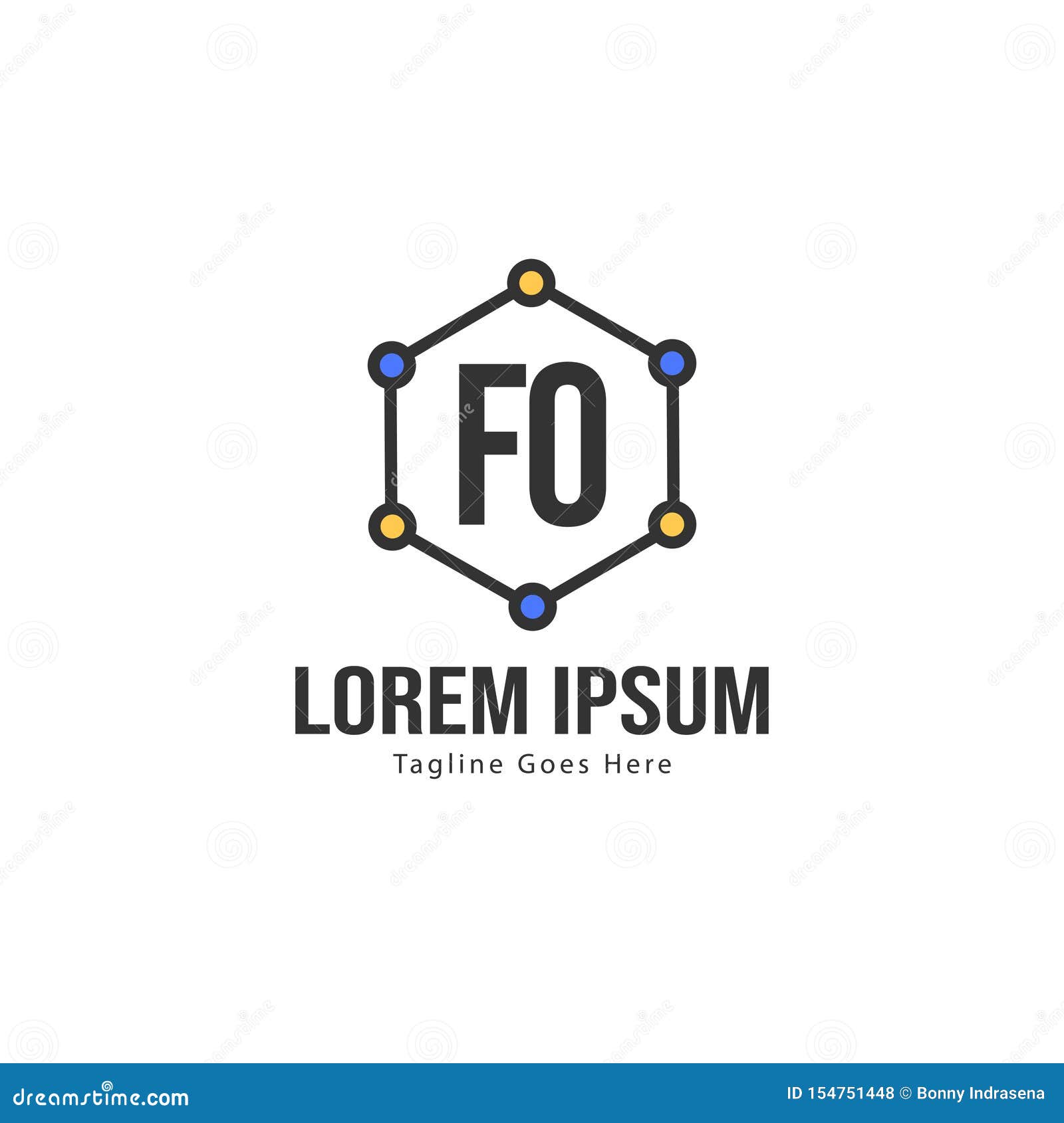 Initial FO Logo Template with Modern Frame. Minimalist FO Letter Logo ...