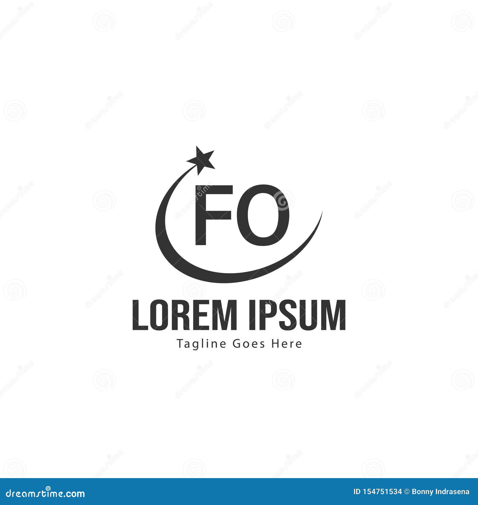 Initial FO Logo Template with Modern Frame. Minimalist FO Letter Logo ...