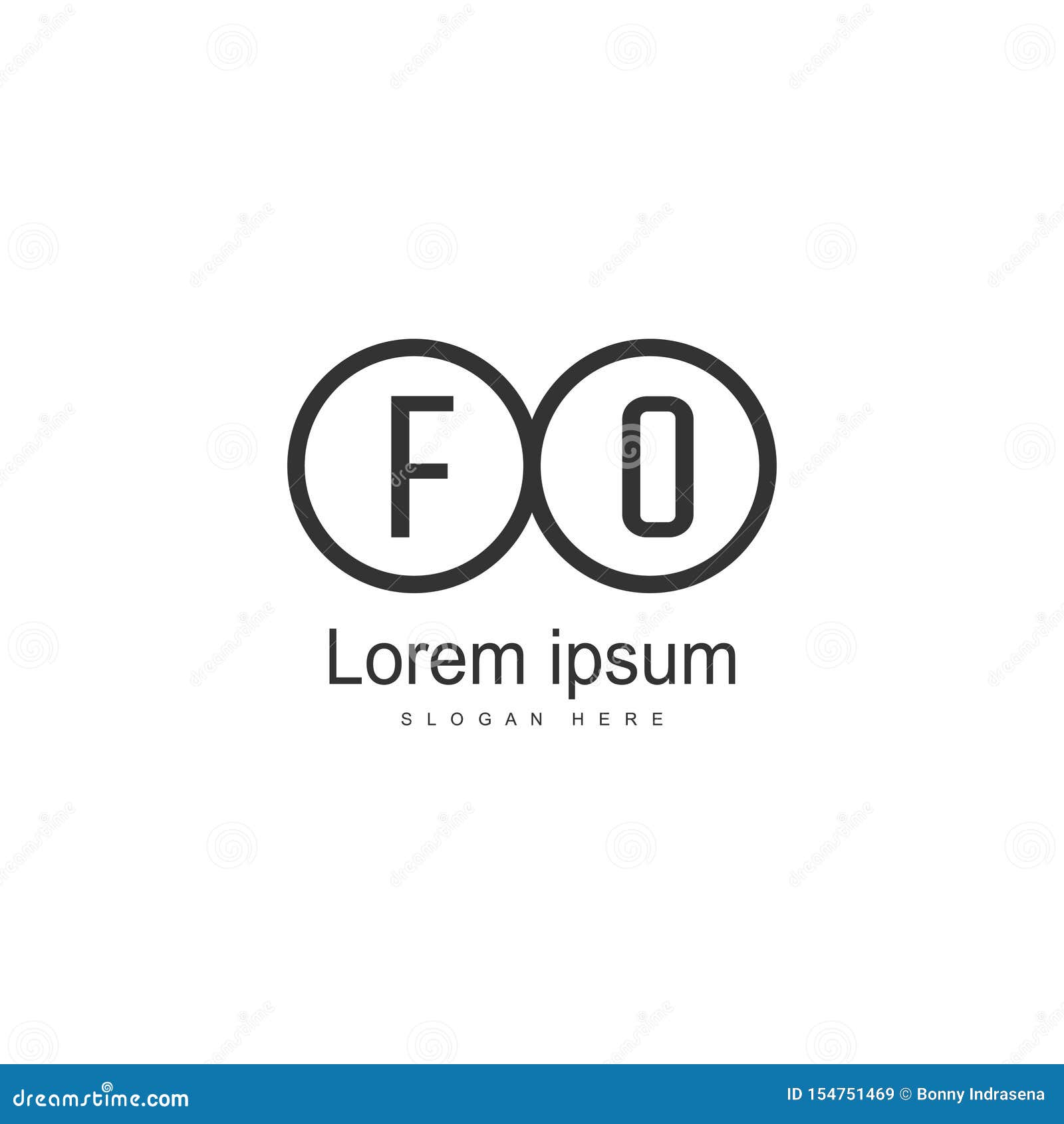 Initial-FO-Logo-Vorlage Mit Modernem Rahmen Minimaler FO-Logo-Vektor ...