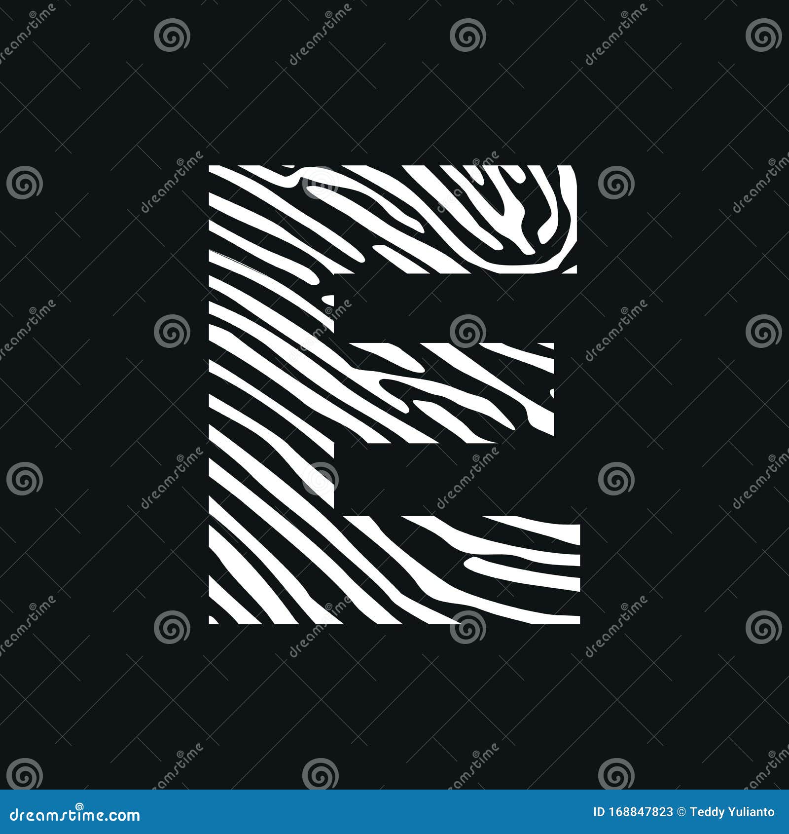Initial Font E Zebra Texture Stock Vector - Illustration of clean ...