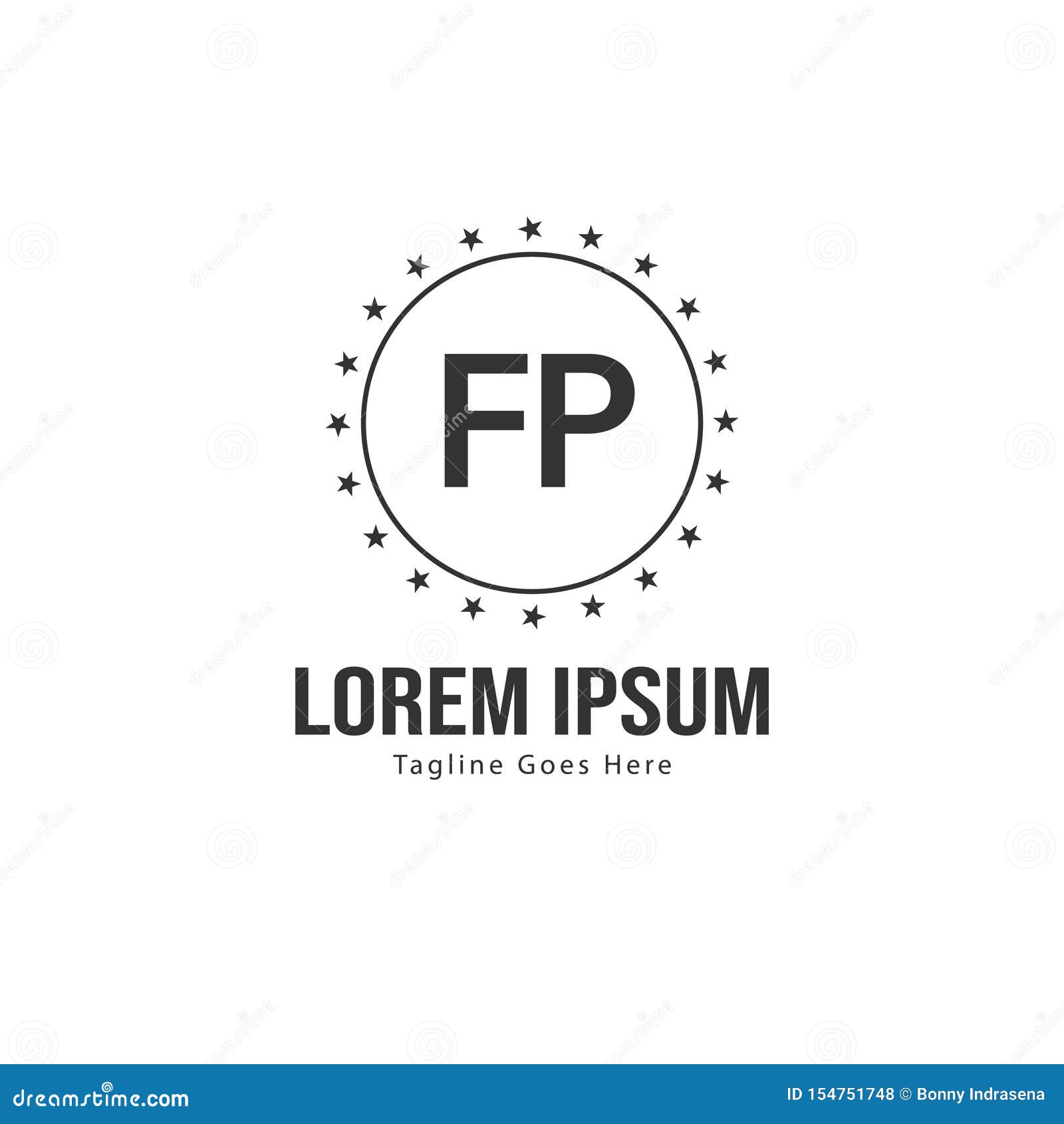Initial FP Logo Template with Modern Frame. Minimalist FP Letter Logo ...