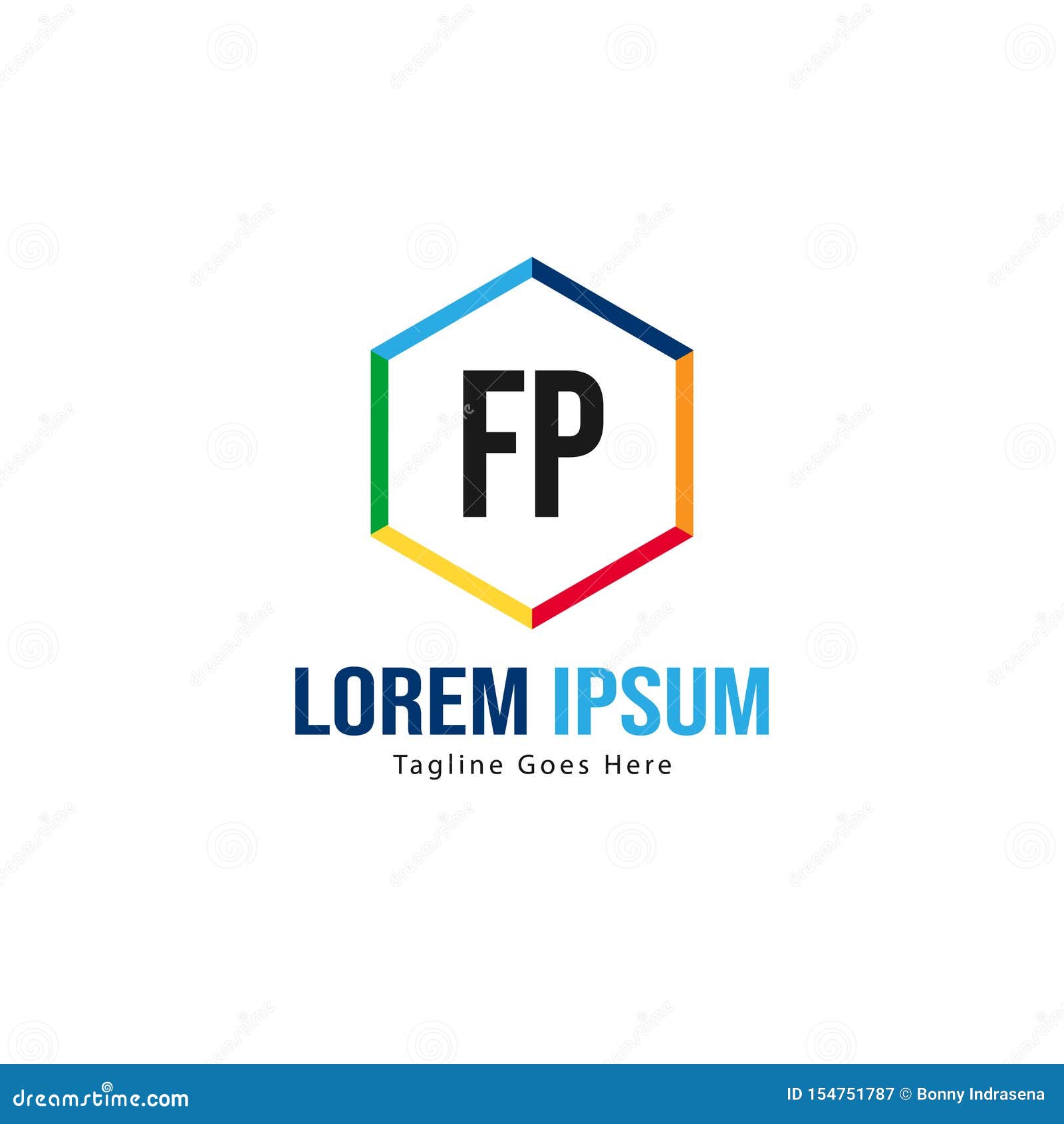 Initial FP Logo Template with Modern Frame. Minimalist FP Letter Logo ...