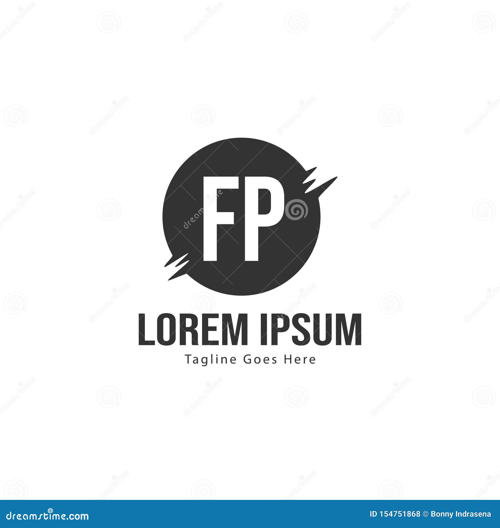 Initial FP Logo Template with Modern Frame. Minimalist FP Letter Logo ...