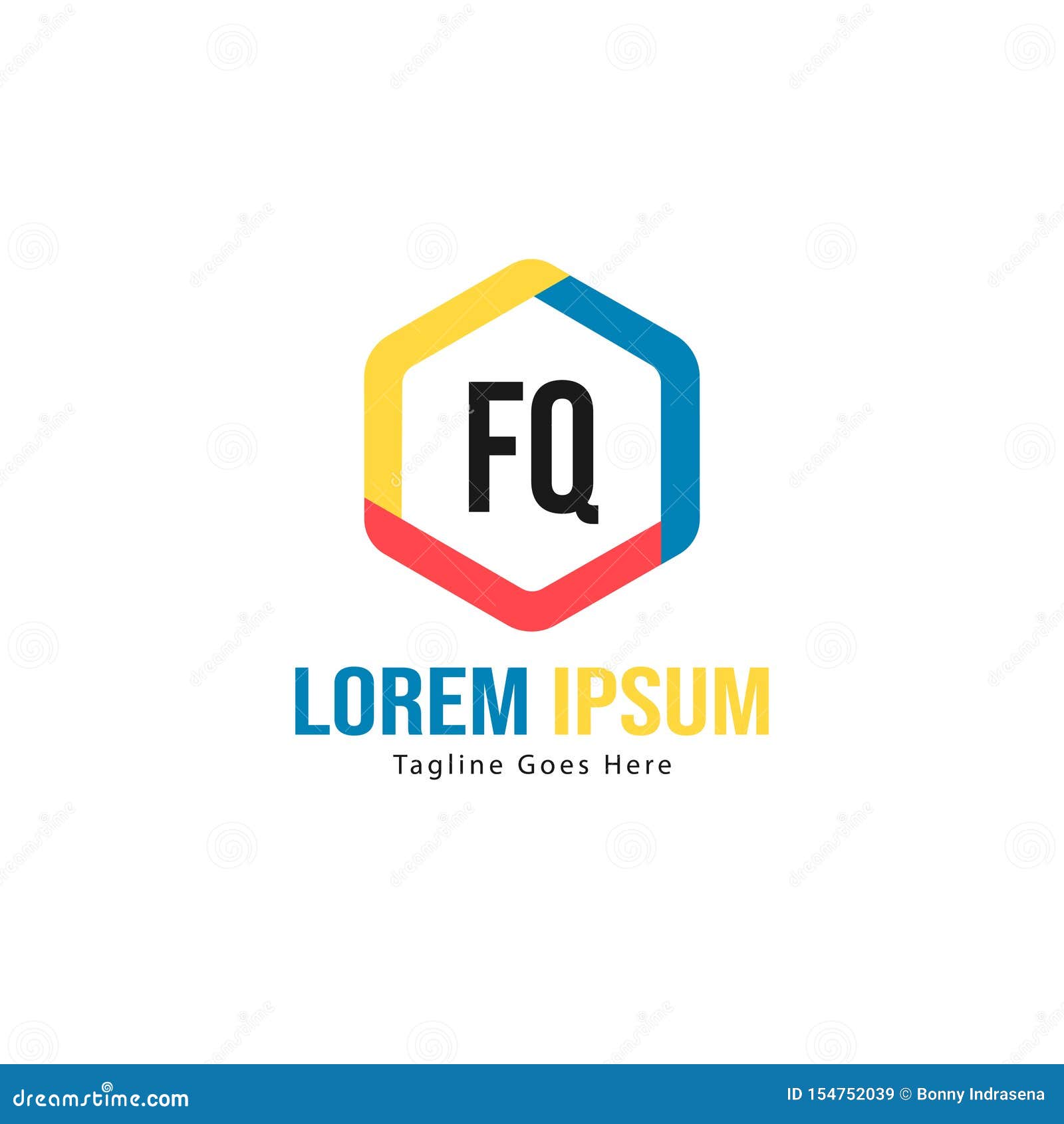 Initial FQ Logo Template with Modern Frame. Minimalist FQ Letter Logo ...