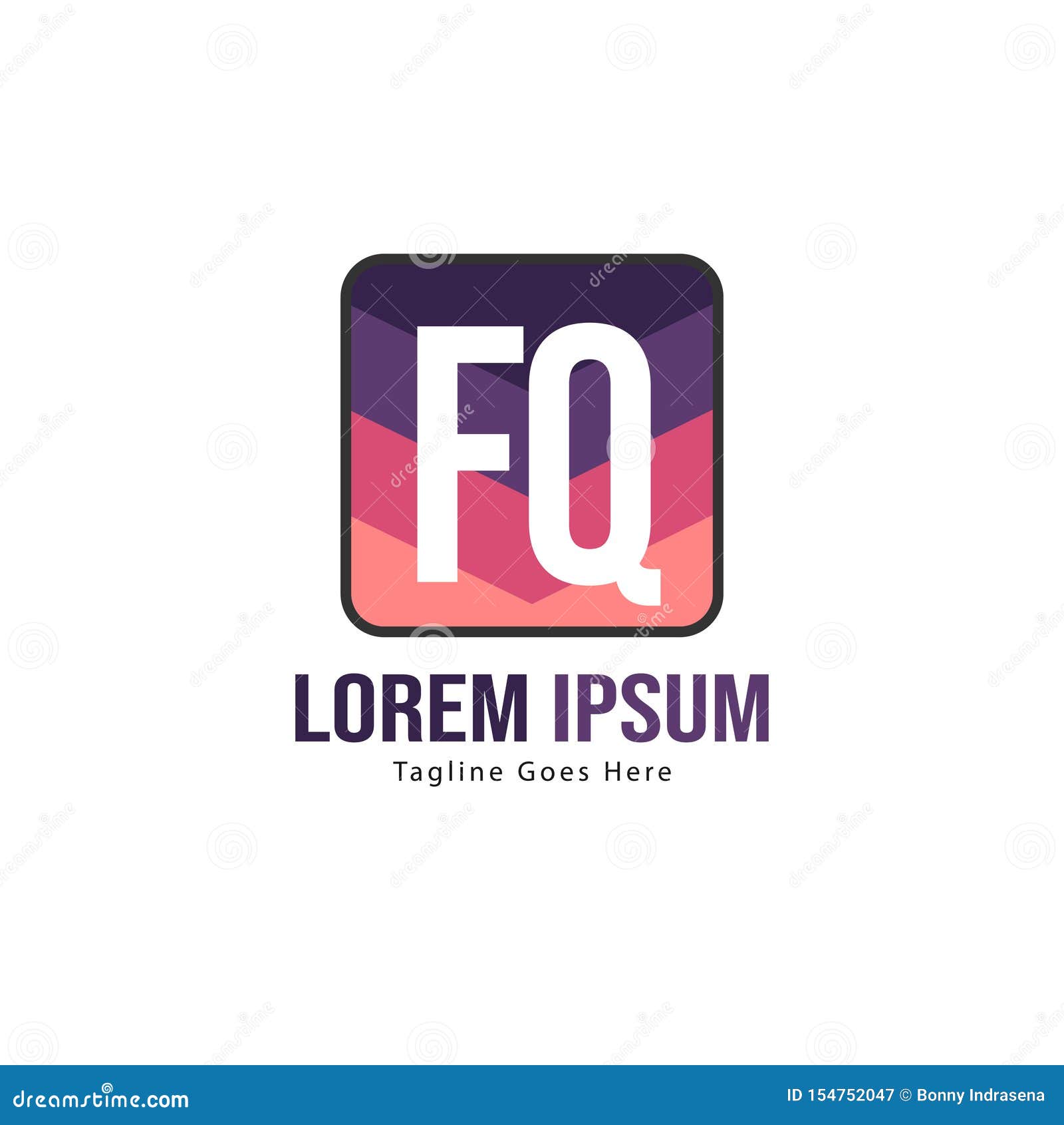 Initial FQ Logo Template with Modern Frame. Minimalist FQ Letter Logo ...