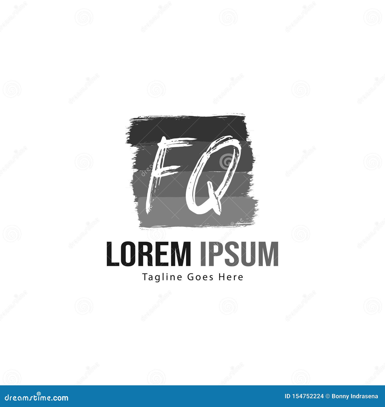 Initial FQ Logo Template with Modern Frame. Minimalist FQ Letter Logo ...
