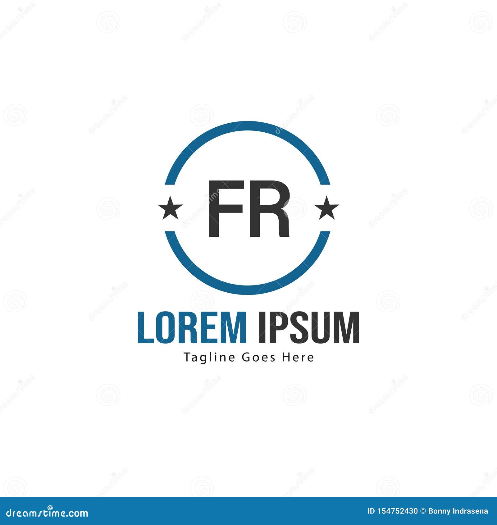 Initial FR Logo Template with Modern Frame. Minimalist FR Letter Logo ...