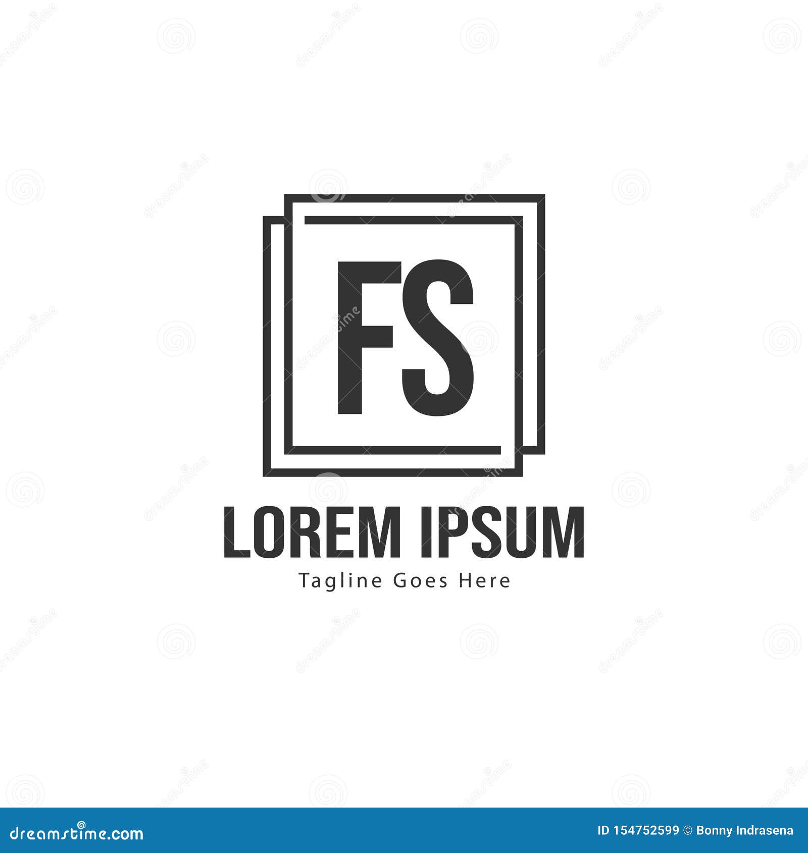 Initial FS Logo Template with Modern Frame. Minimalist FS Letter Logo ...