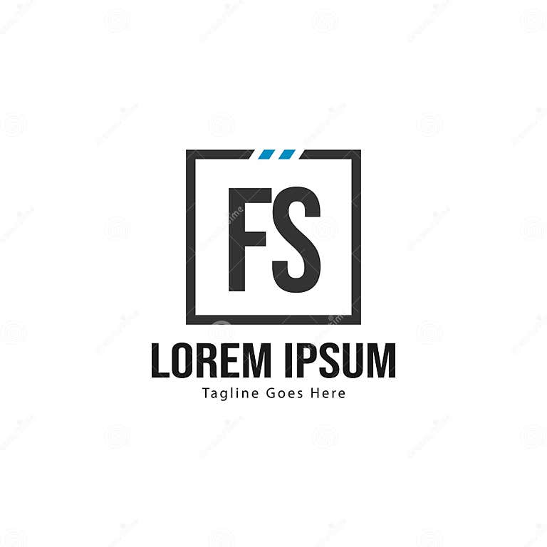 Initial FS Logo Template with Modern Frame. Minimalist FS Letter Logo ...