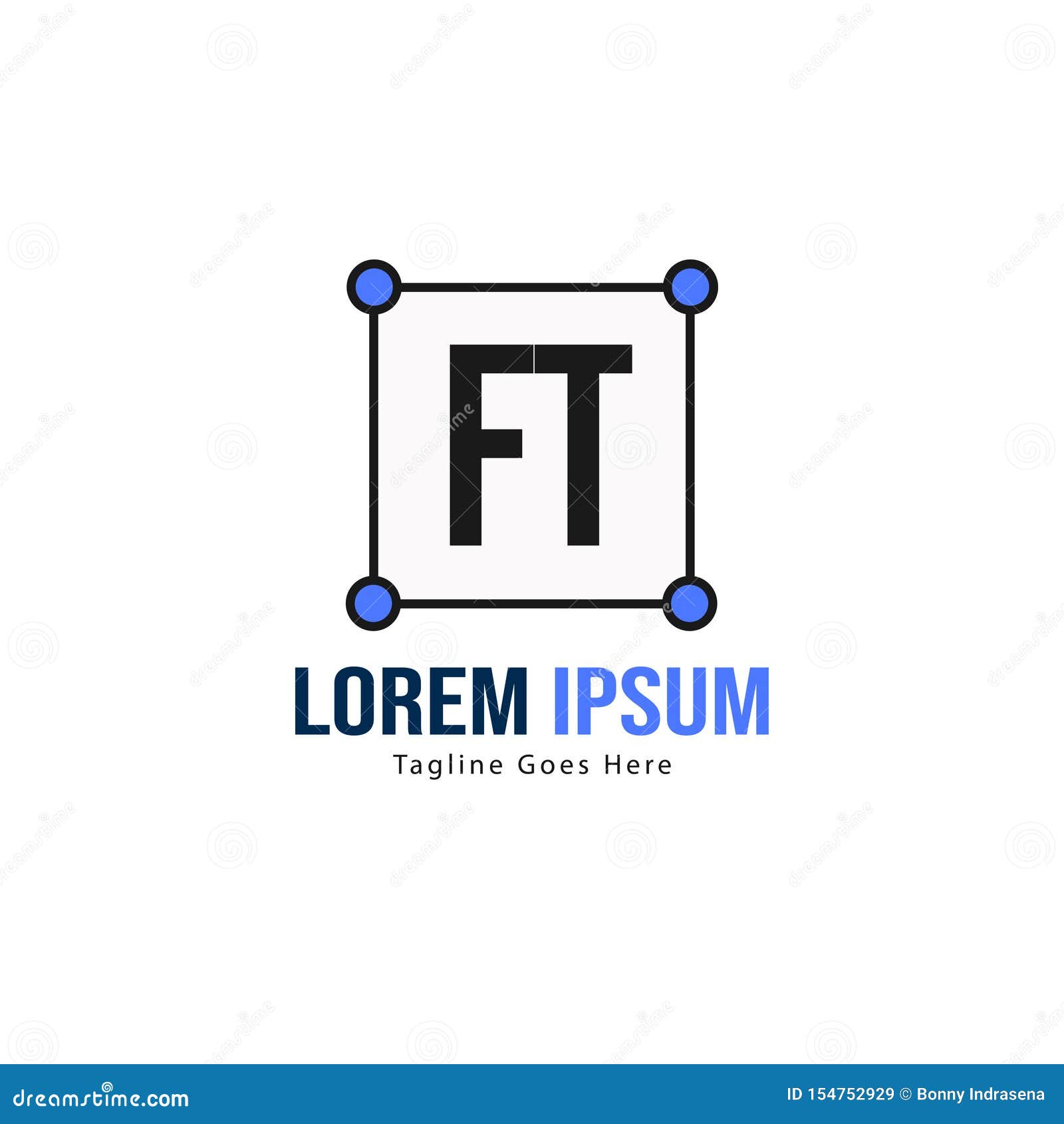 Initial FT Logo Template with Modern Frame. Minimalist FT Letter Logo ...