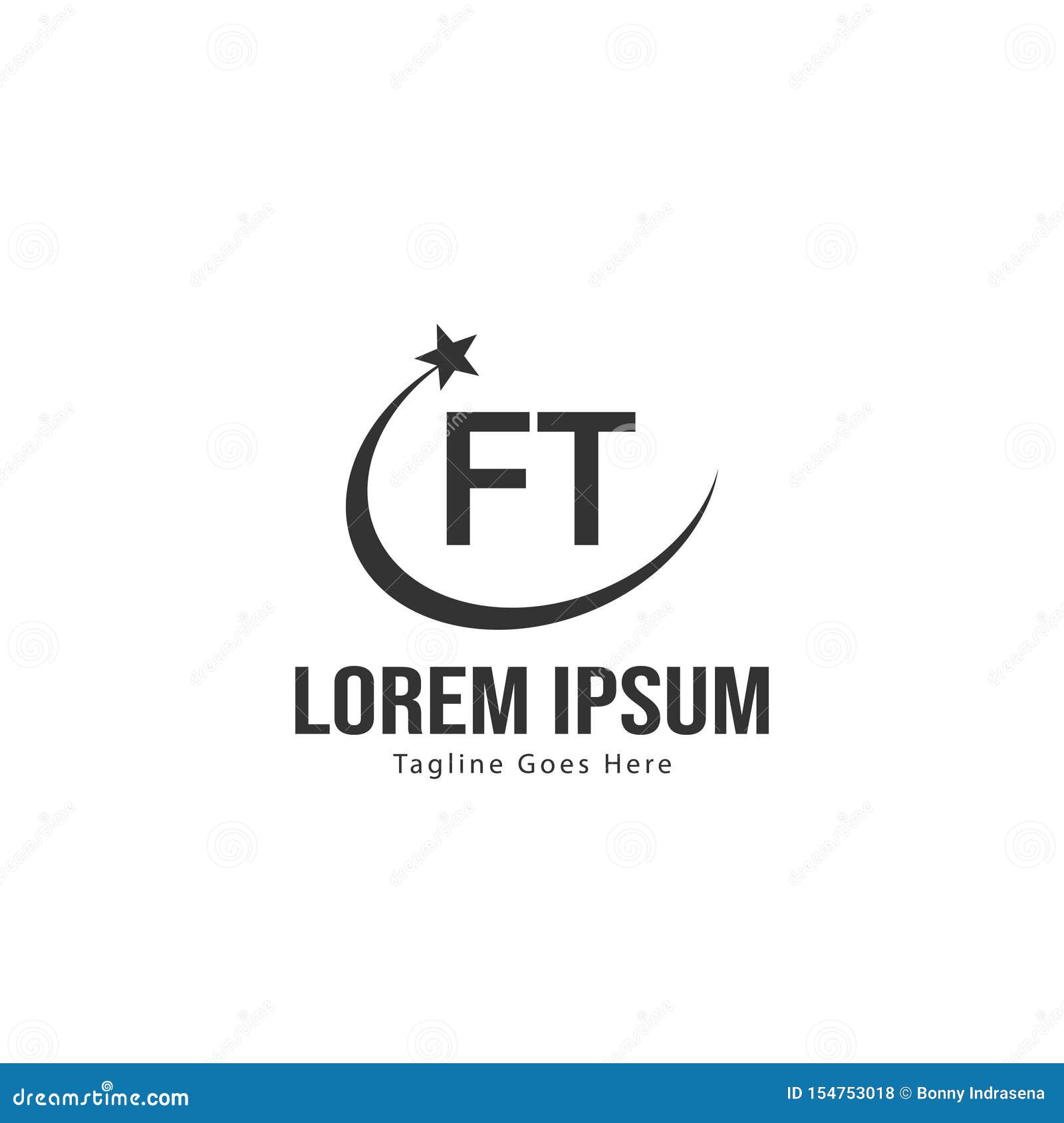 Initial FT Logo Template with Modern Frame. Minimalist FT Letter Logo ...