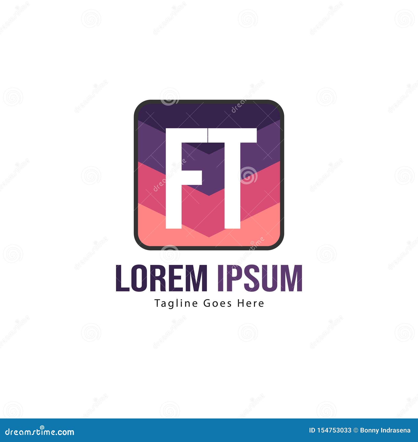 Initial FT Logo Template with Modern Frame. Minimalist FT Letter Logo ...