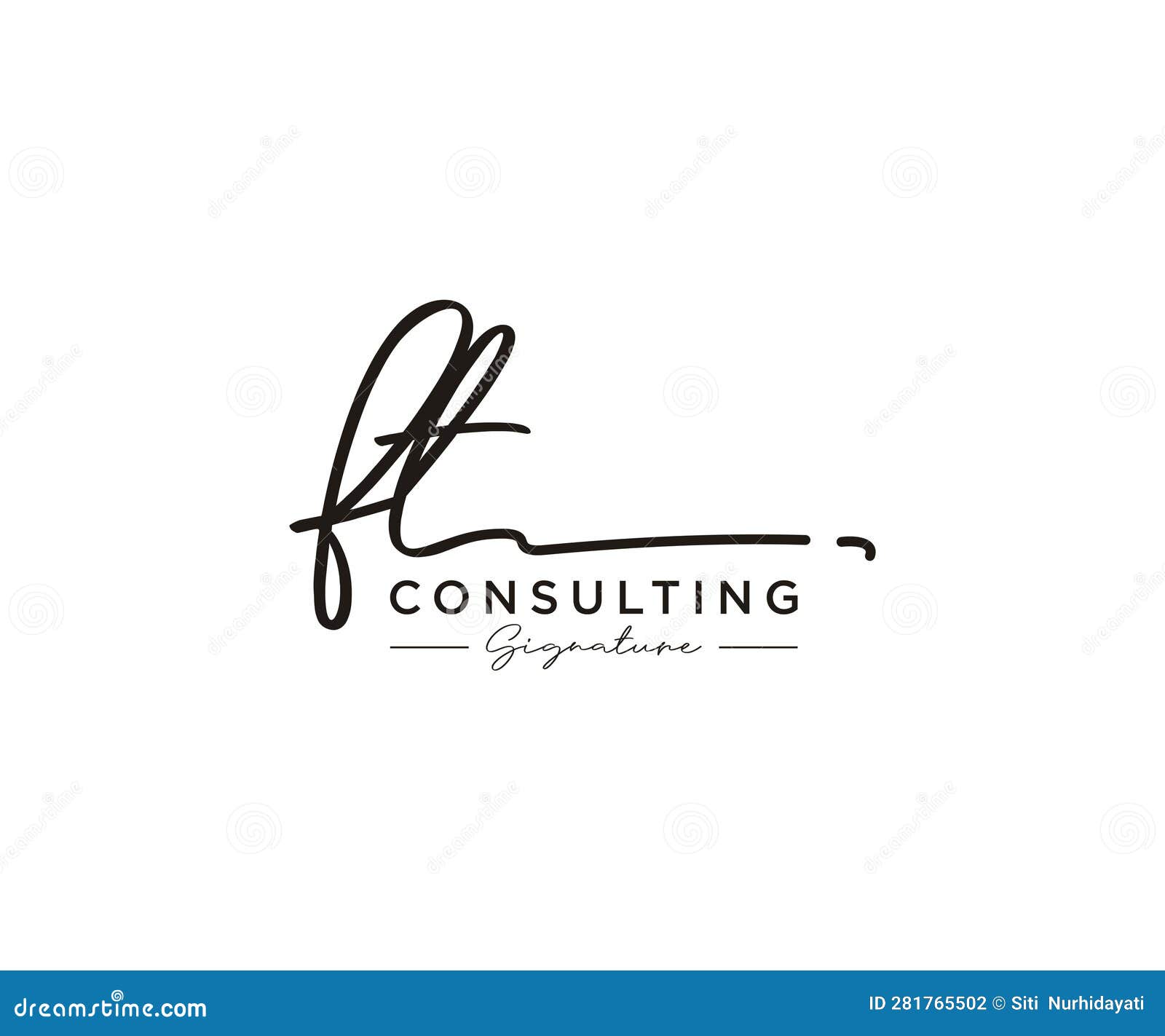 Initial FT Signature Logo Collection Template Vector. Hand Drawn ...