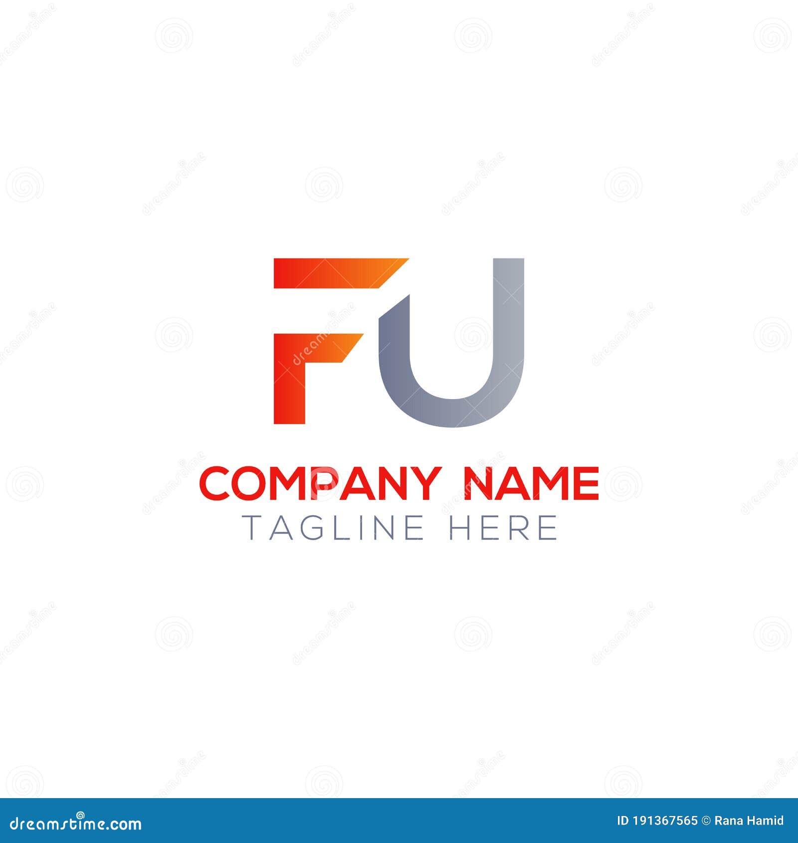 Initial FU Letter Logo with Creative Modern Business Typography Vector ...