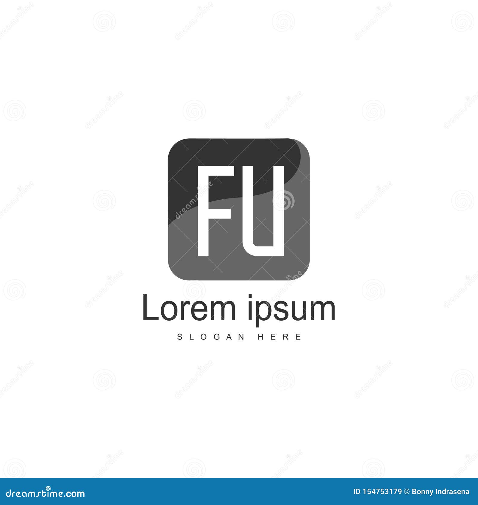 Initial FU Logo Template with Modern Frame. Minimalist FU Letter Logo ...