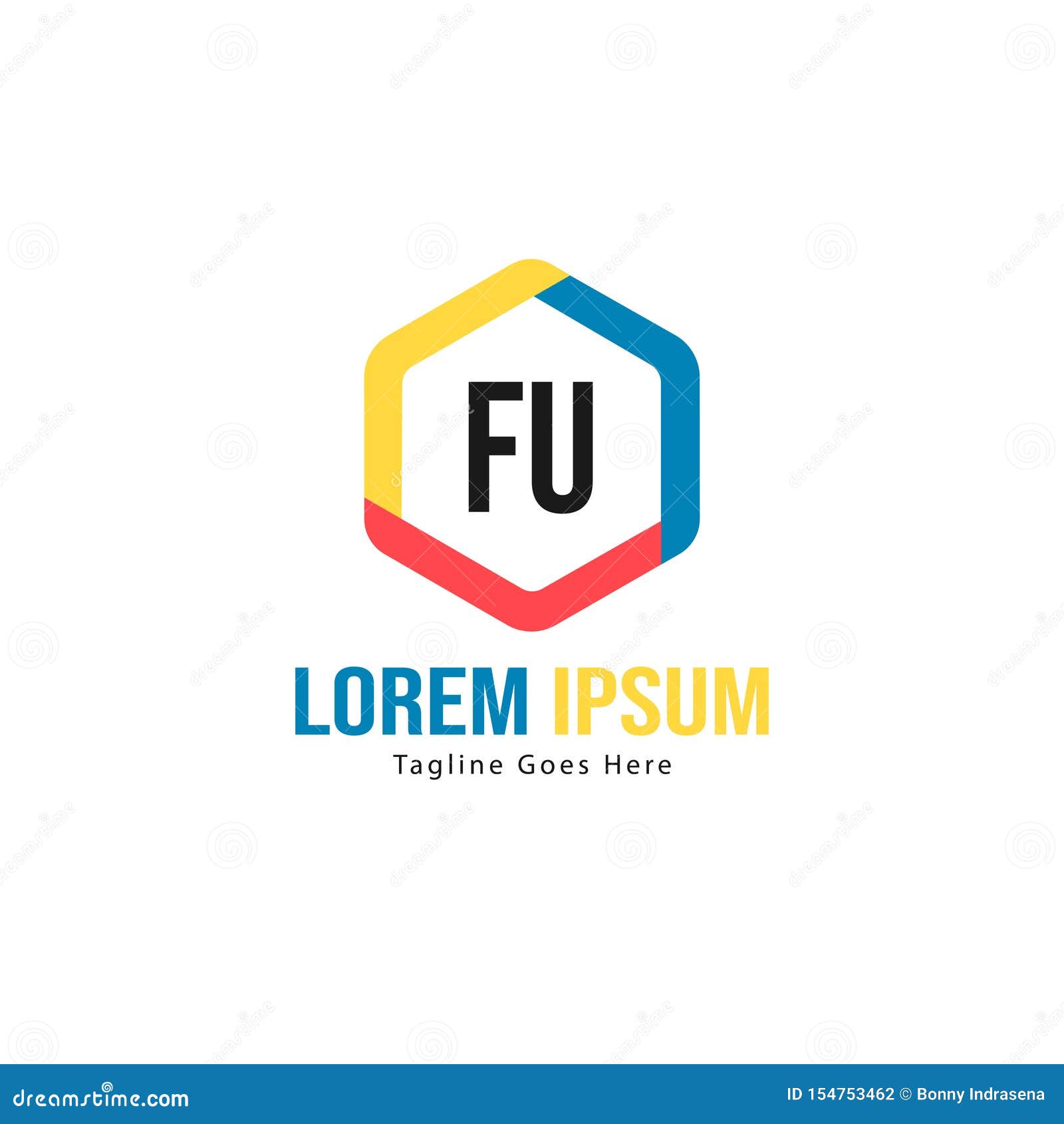 Initial FU Logo Template with Modern Frame. Minimalist FU Letter Logo ...
