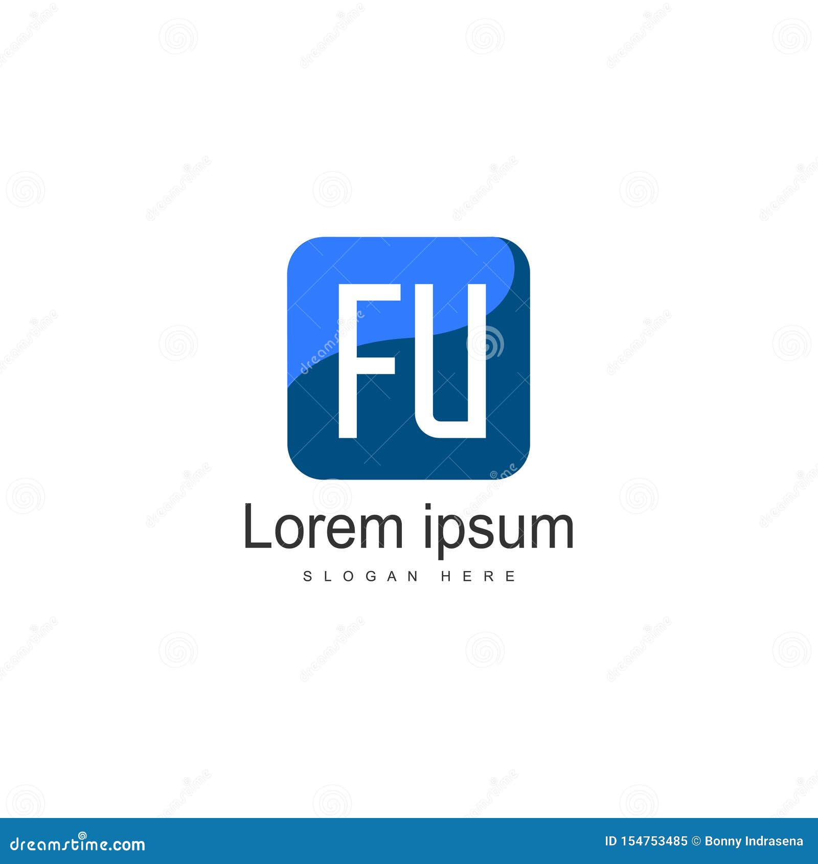Initial FU Logo Template with Modern Frame. Minimalist FU Letter Logo ...
