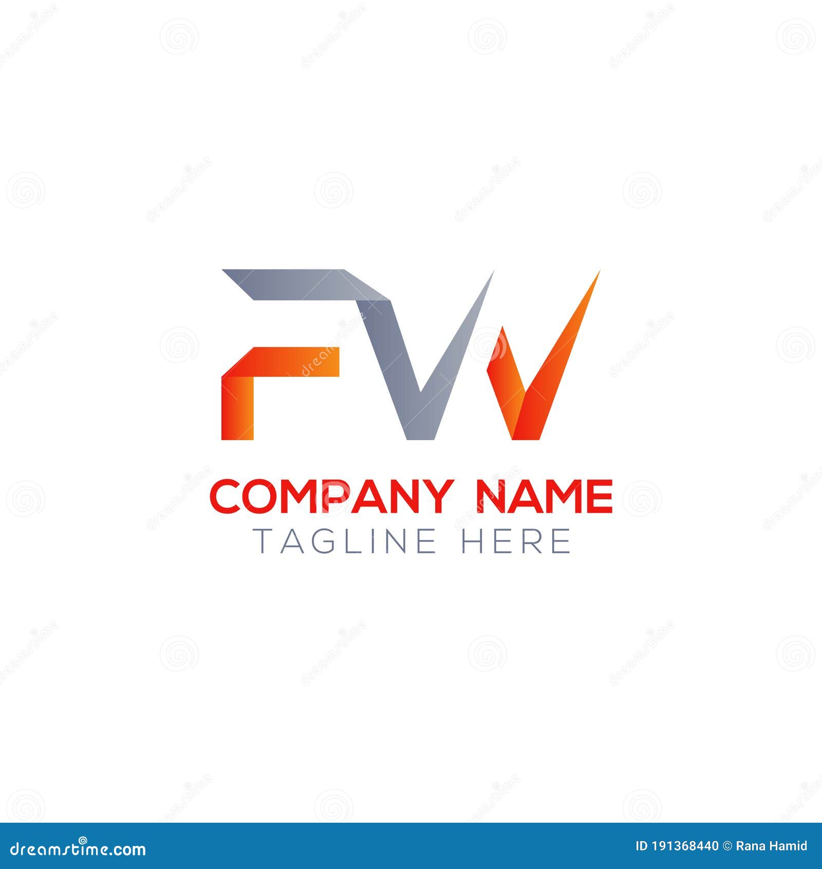 Initial FW Letter Logo with Creative Modern Business Typography Vector ...